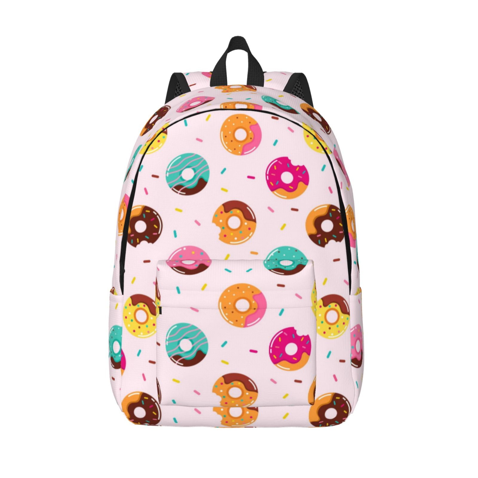Kuqiui Donut Print Canvas Travel Laptop Backpack for Men Women,Business ...