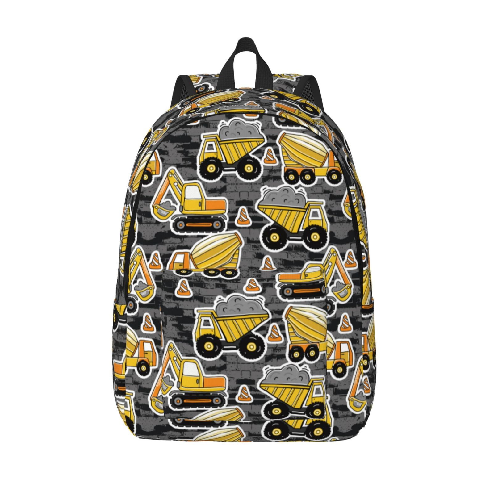 Kuqiui Excavator At Work Print Canvas Travel Laptop Backpack for Men ...