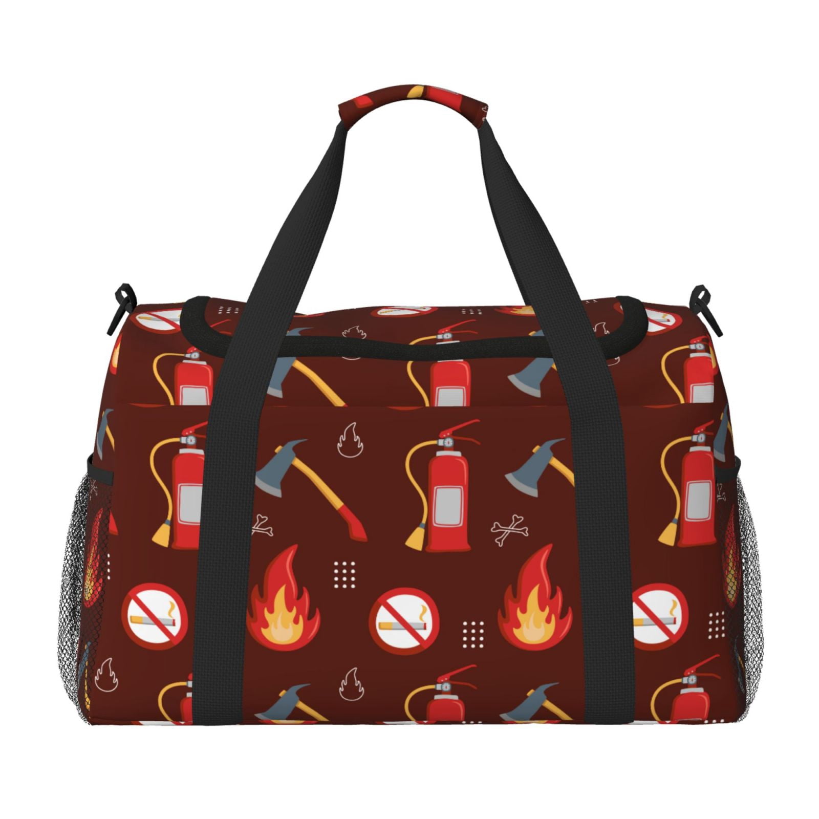 Kuqiui Fire Extinguisher Print Foldable Travel Duffel Bag Tote Carry on ...