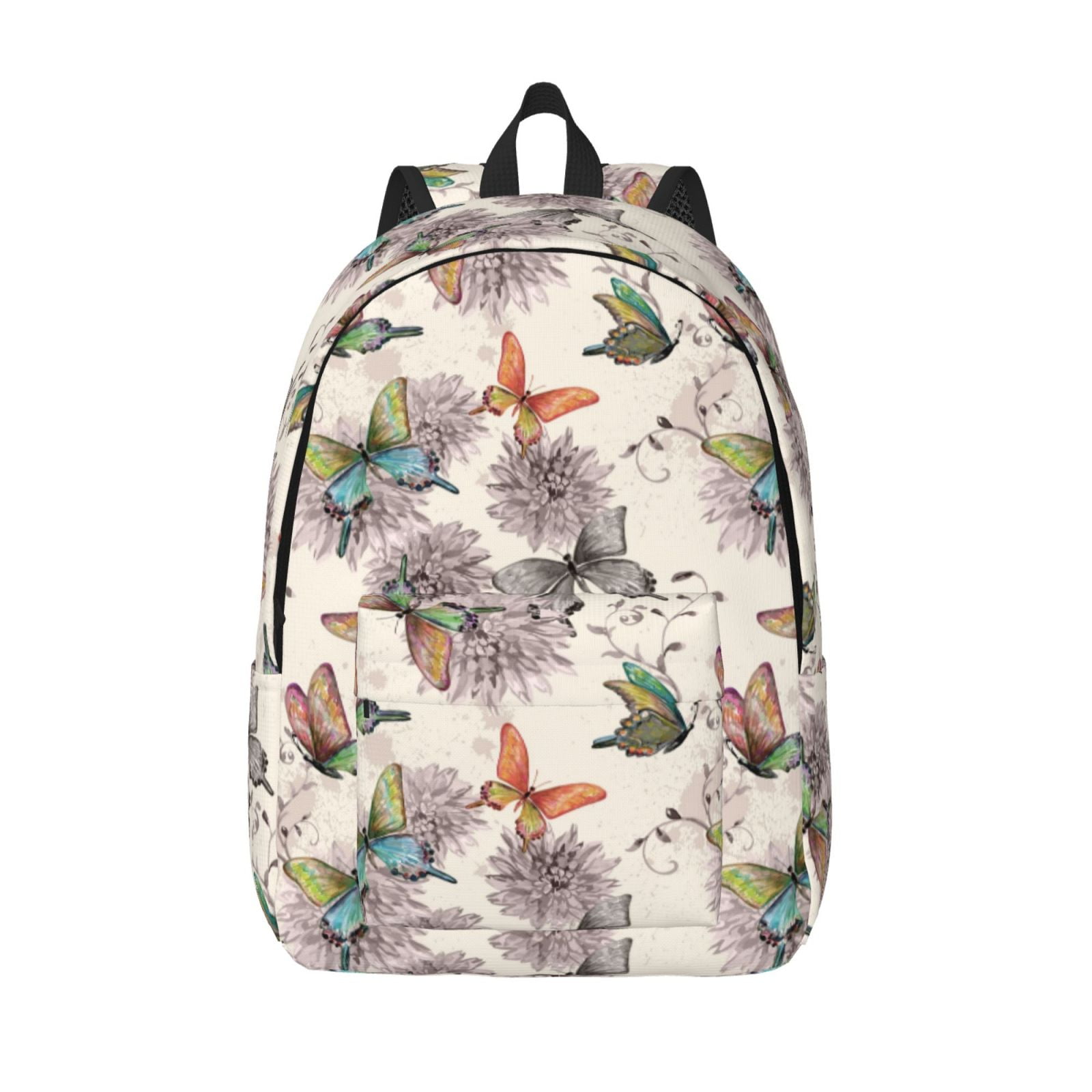 Kuqiui Flying Butterflies-1 Print Canvas Travel Laptop Backpack for Men ...