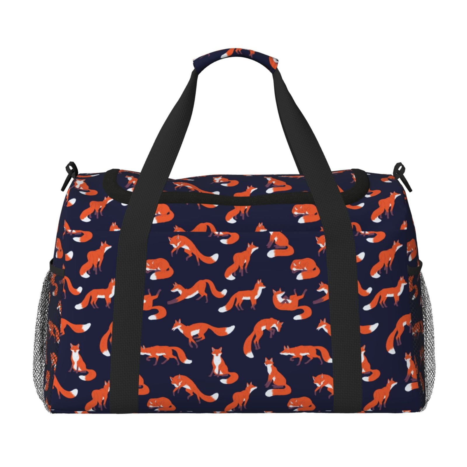 Kuqiui Foxes In Different Poses Print Foldable Travel Duffel Bag Tote ...
