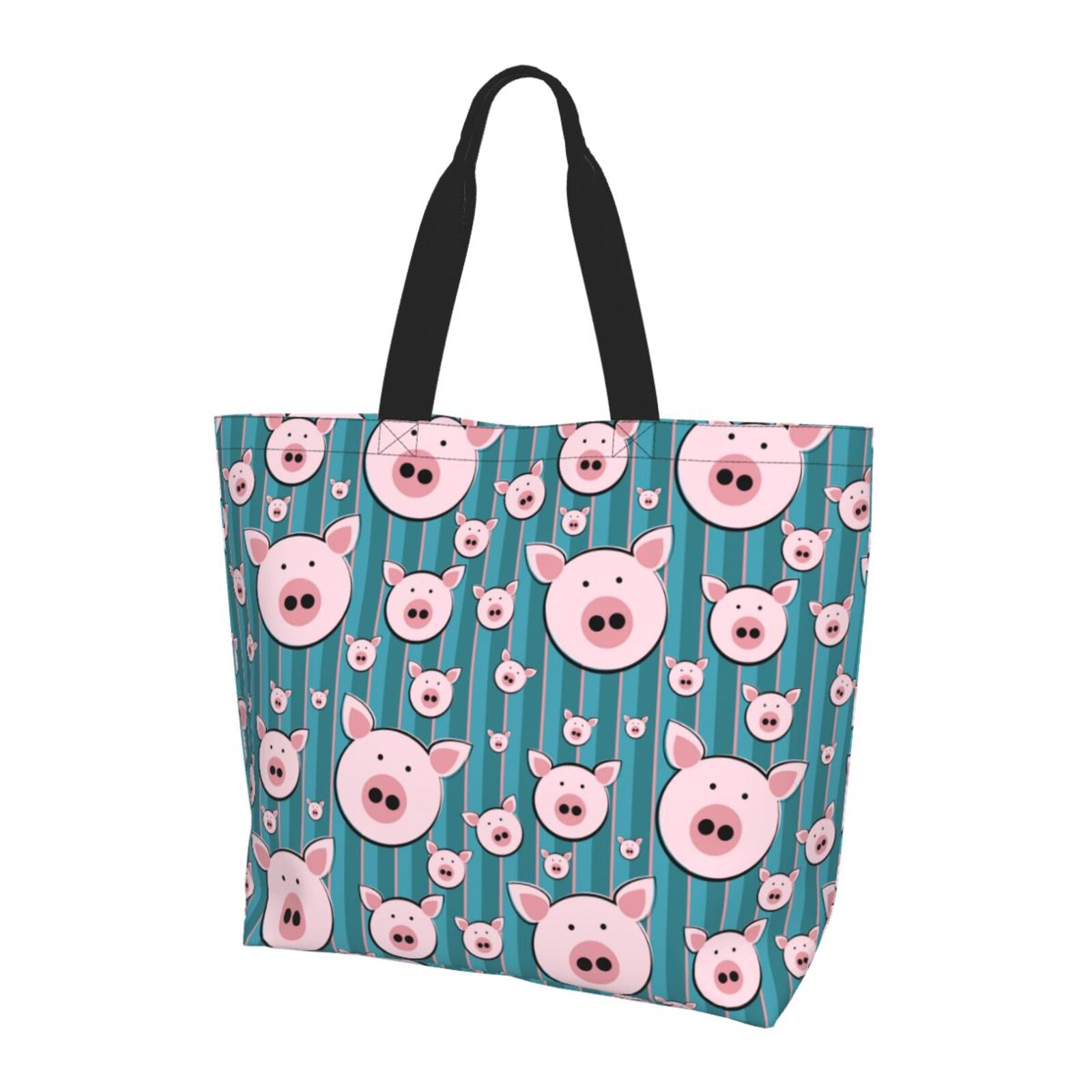 Kuqiui Funny Pig Faces Print Tote Bag,Zipper Tote Bag for Women,Tote ...