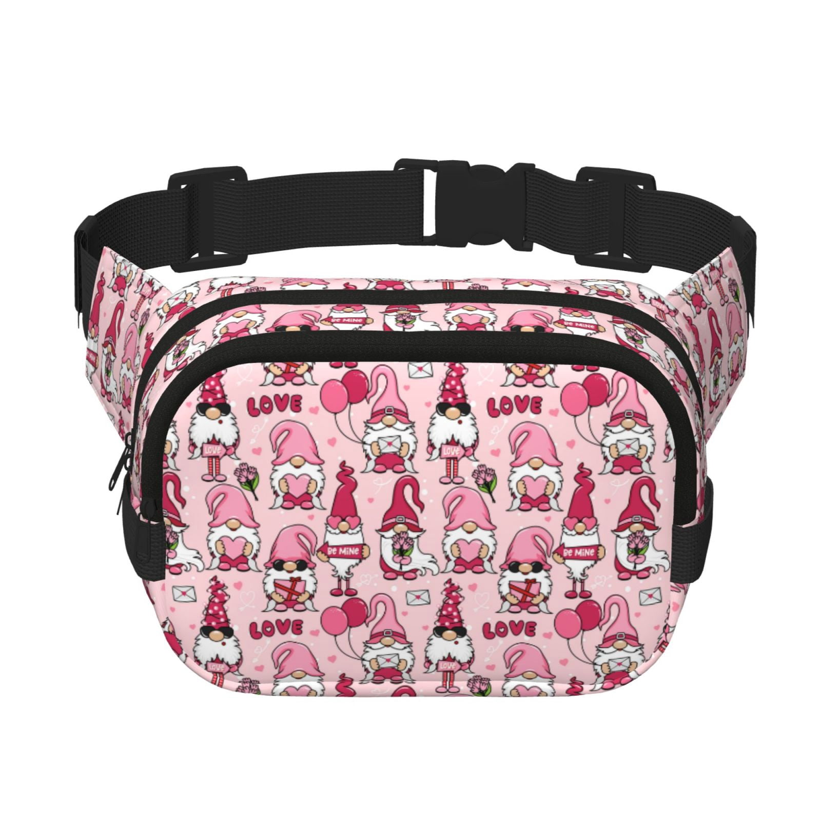 Kuqiui Garden Gnomes Print Fanny Packs for Women Cross Body Waist Bag ...