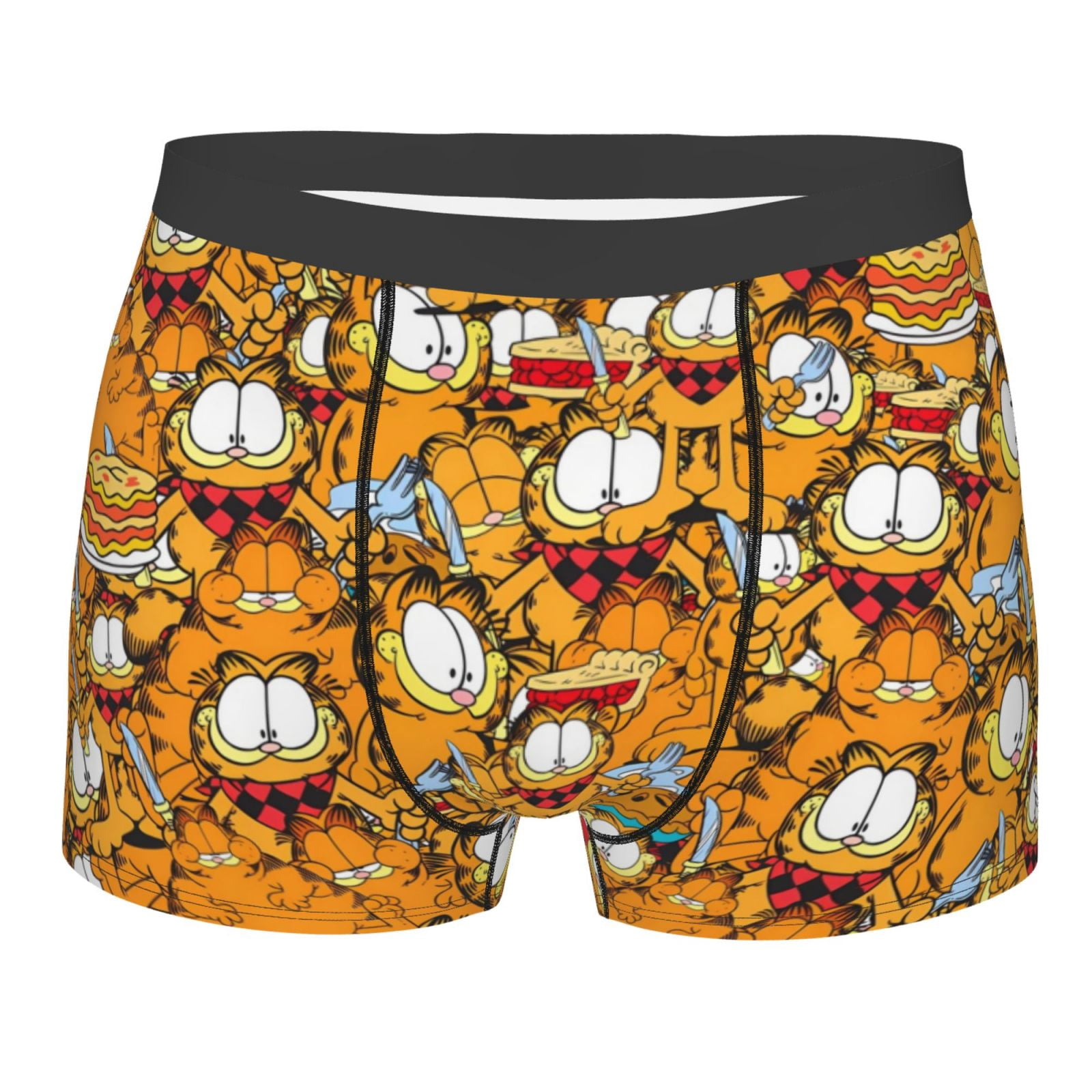 Kuqiui Garfield Print Boxer Briefs for Men Breathable Underwear-Medium ...