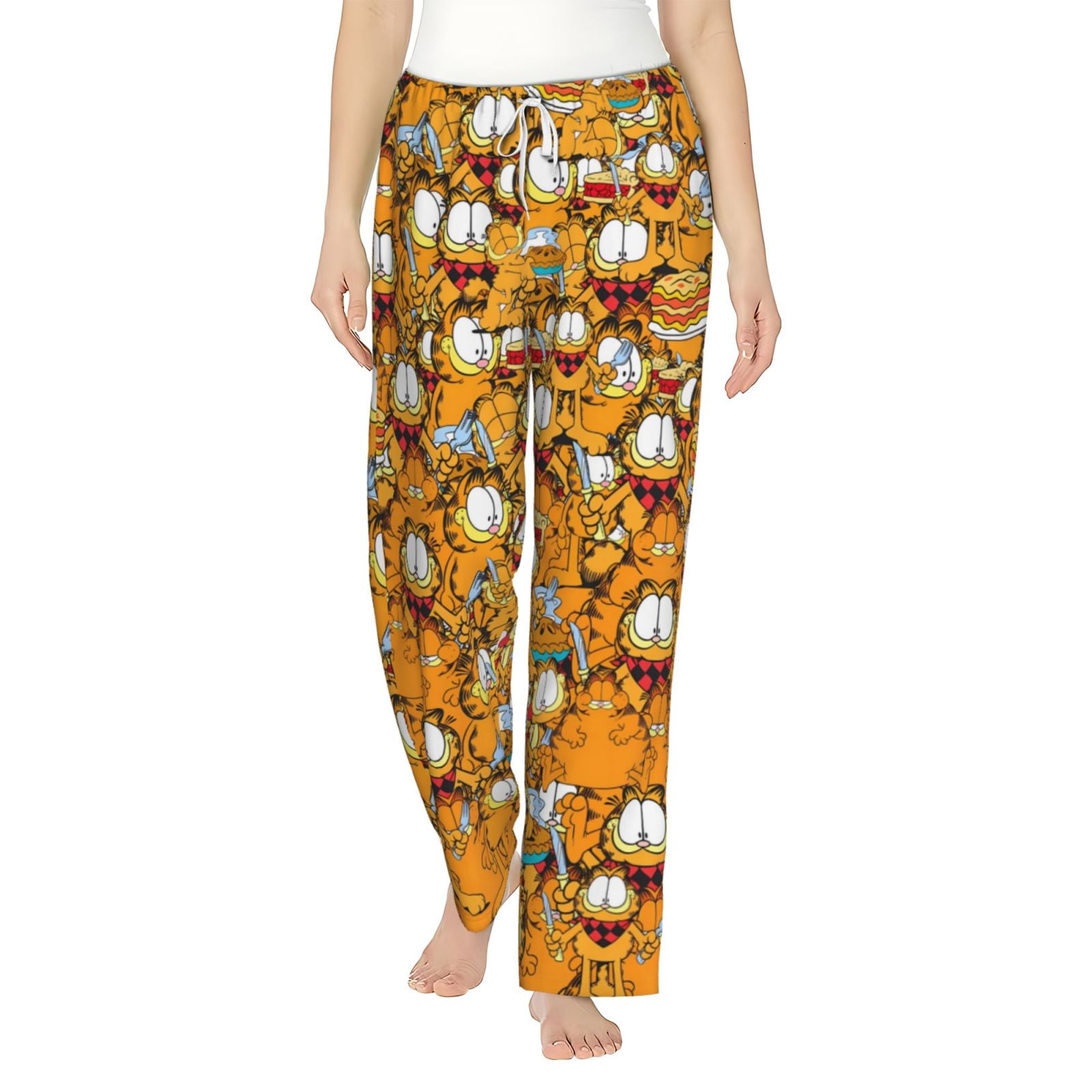 Kuqiui Garfield Print Pajamas Pants for Women Comfy Loose Pants ...