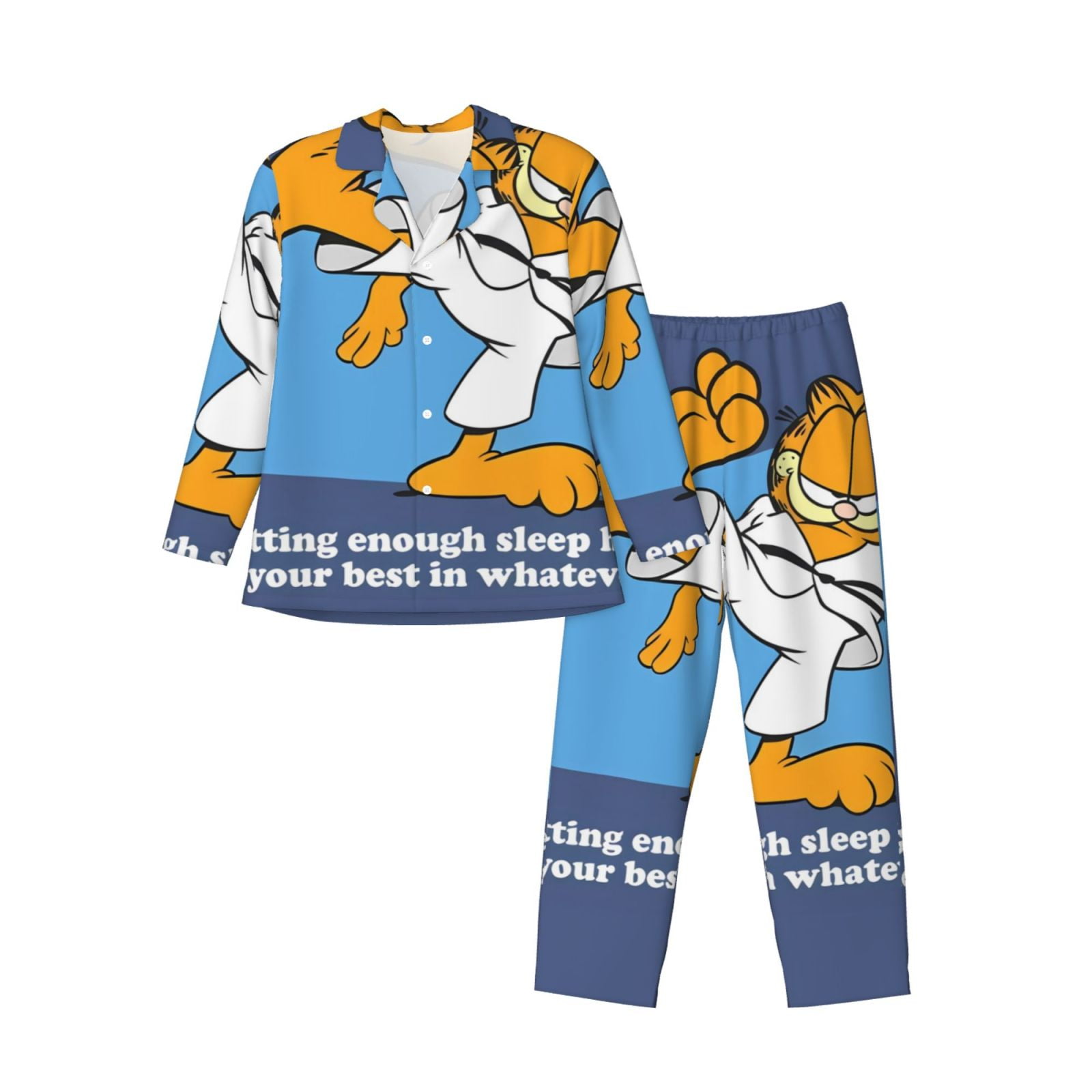 Kuqiui Garfield for Men's Pajamas Sets Sleepwear Long-Sleeve top ...