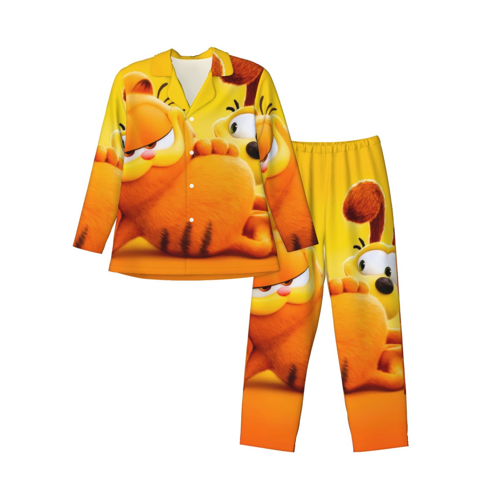 Kuqiui Garfield for Men's Pajamas Sets Sleepwear Long-Sleeve top ...