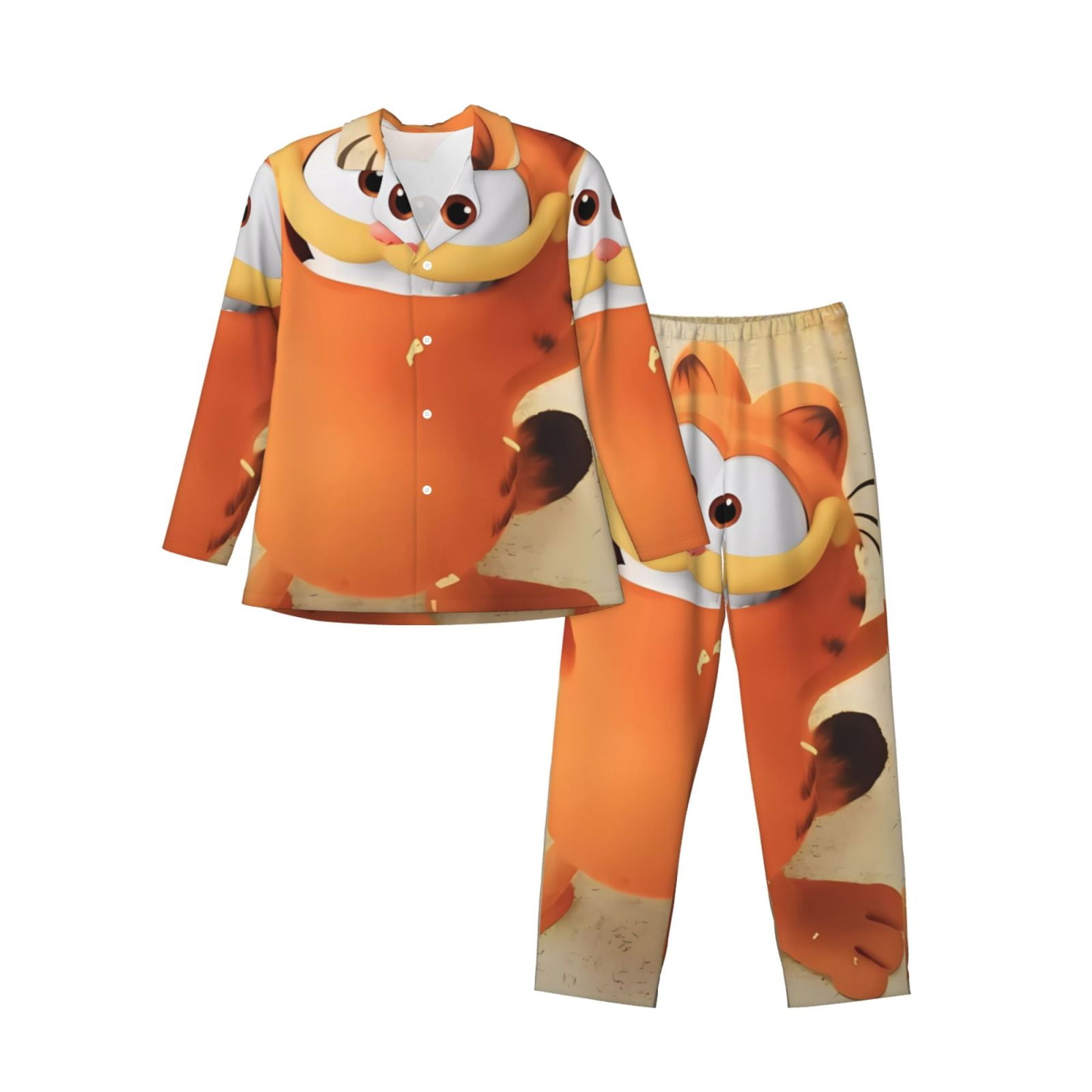 Kuqiui Garfield for Men's Pajamas Sets Sleepwear Long-Sleeve top ...