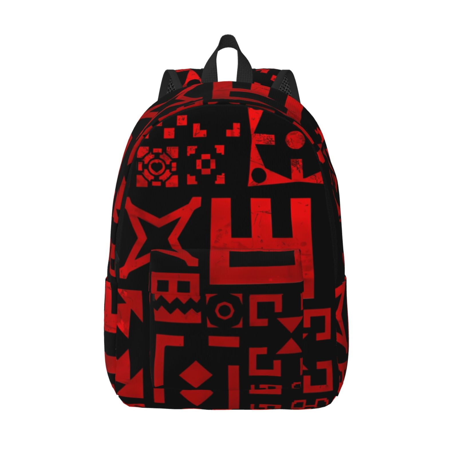 Kuqiui Geometry Dash Print Canvas Travel Laptop Backpack for Men Women ...