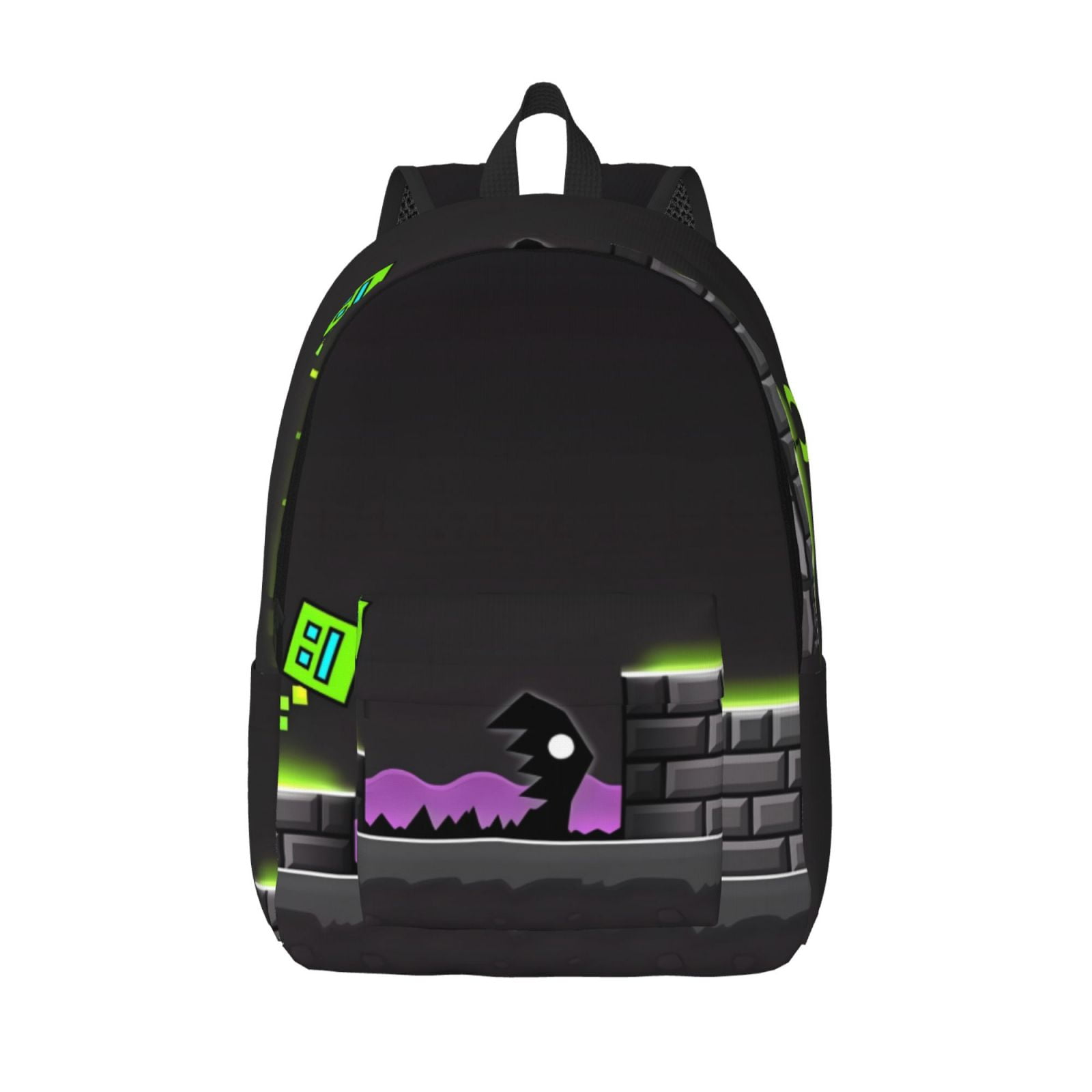 Kuqiui Geometry Dash Print Canvas Travel Laptop Backpack for Men Women ...