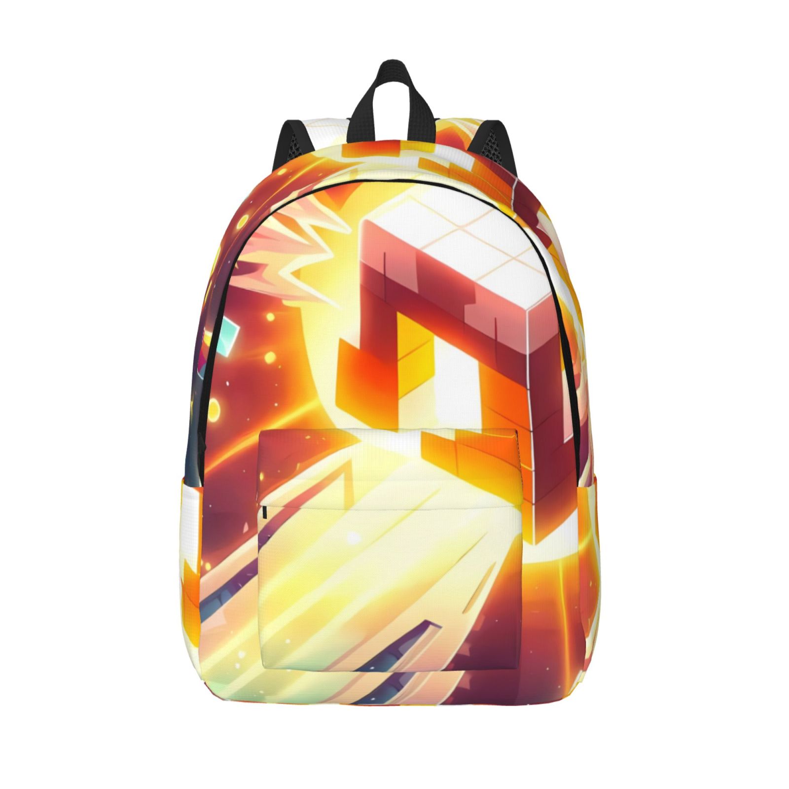 Kuqiui Geometry Dash Print Canvas Travel Laptop Backpack for Men Women ...