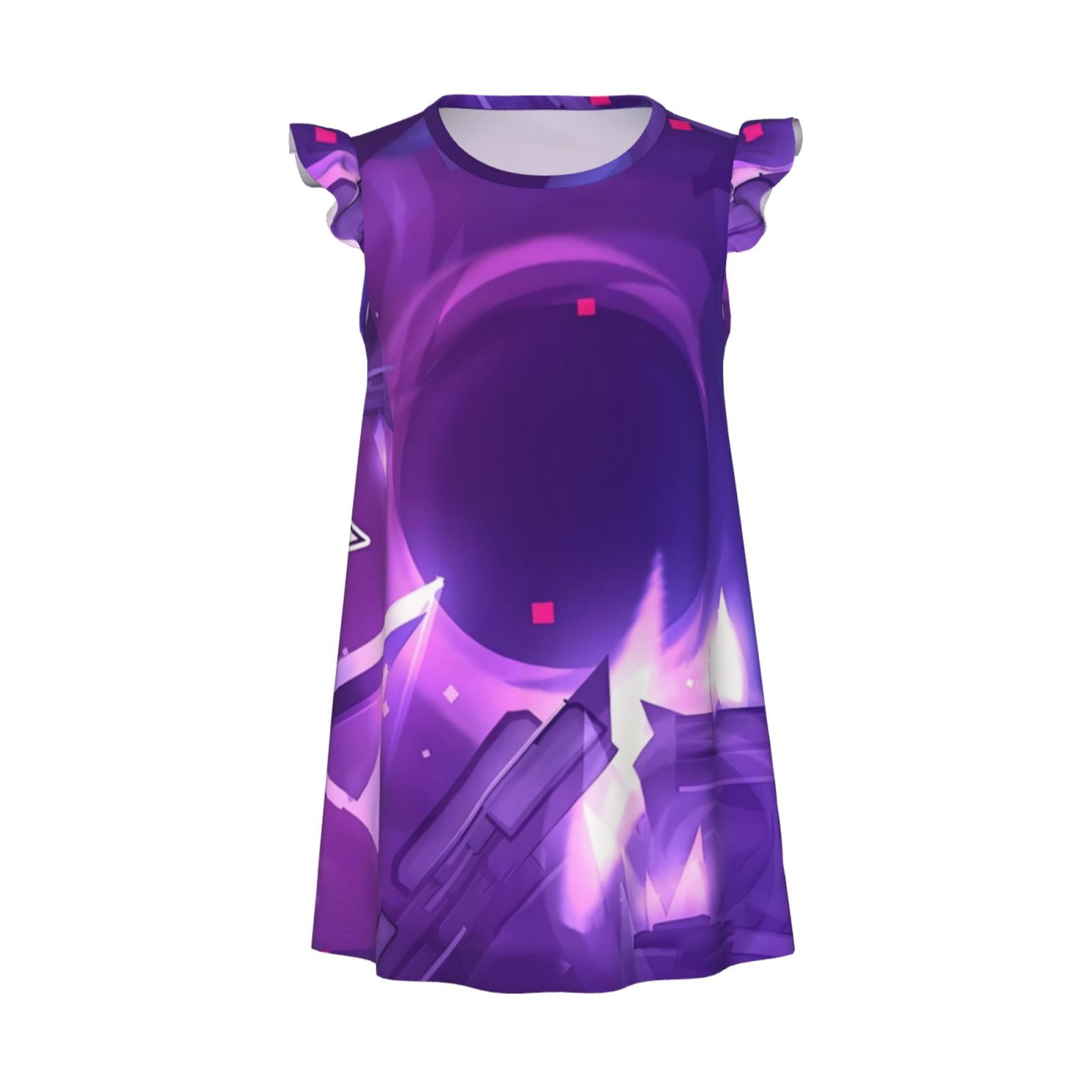 Kuqiui Geometry Dash Print Girls Nightgowns Soft Sleepwear Princess ...