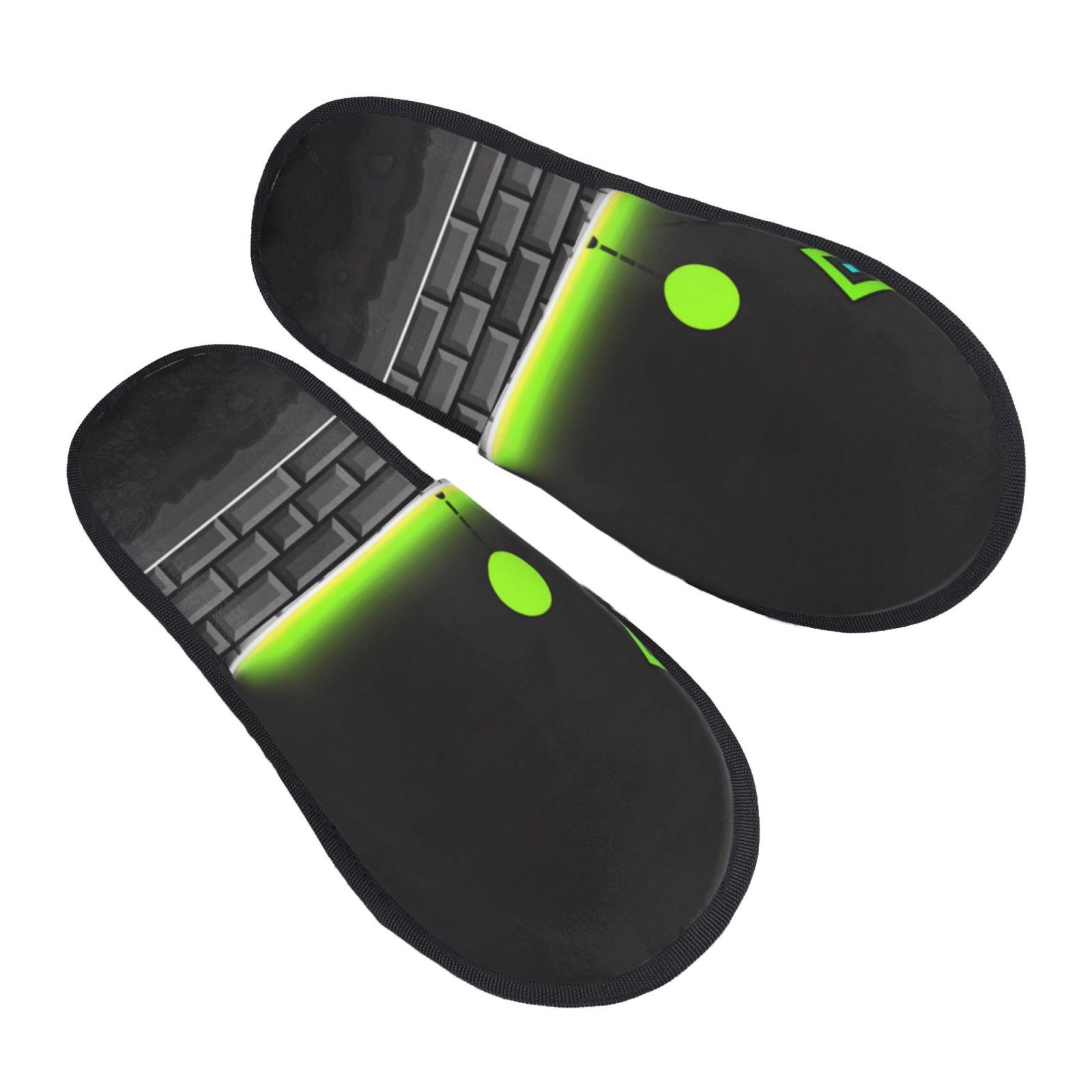 Kuqiui Geometry Dash Print Women's Fuzzy Slip on Indoor Outdoor Winter ...