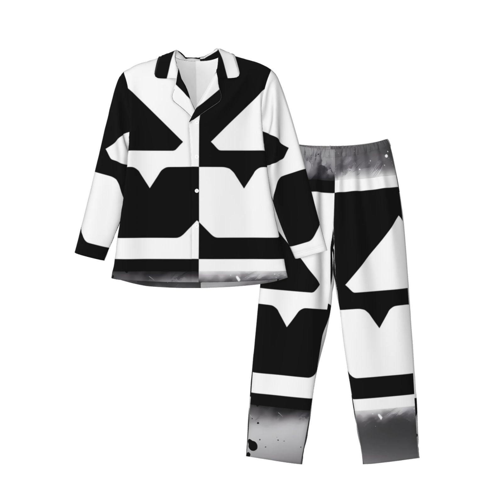 Kuqiui Geometry Dash for Men's Pajamas Sets Sleepwear Long-Sleeve top ...
