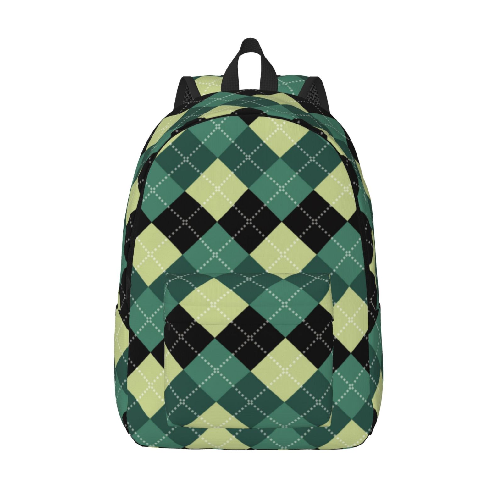 Kuqiui Green Squares Print Canvas Travel Laptop Backpack for Men Women ...