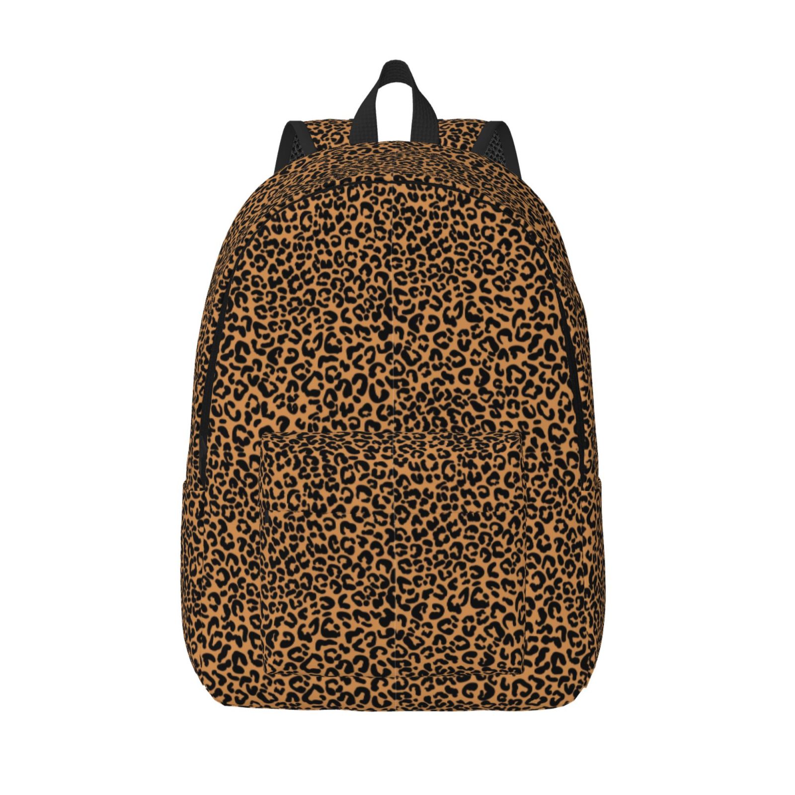 Kuqiui Leopard Print Canvas Travel Laptop Backpack for Men Women ...