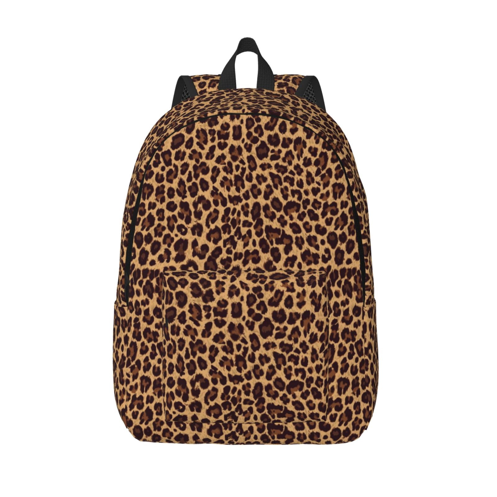 Kuqiui Leopard Printed Print Canvas Travel Laptop Backpack for Men ...