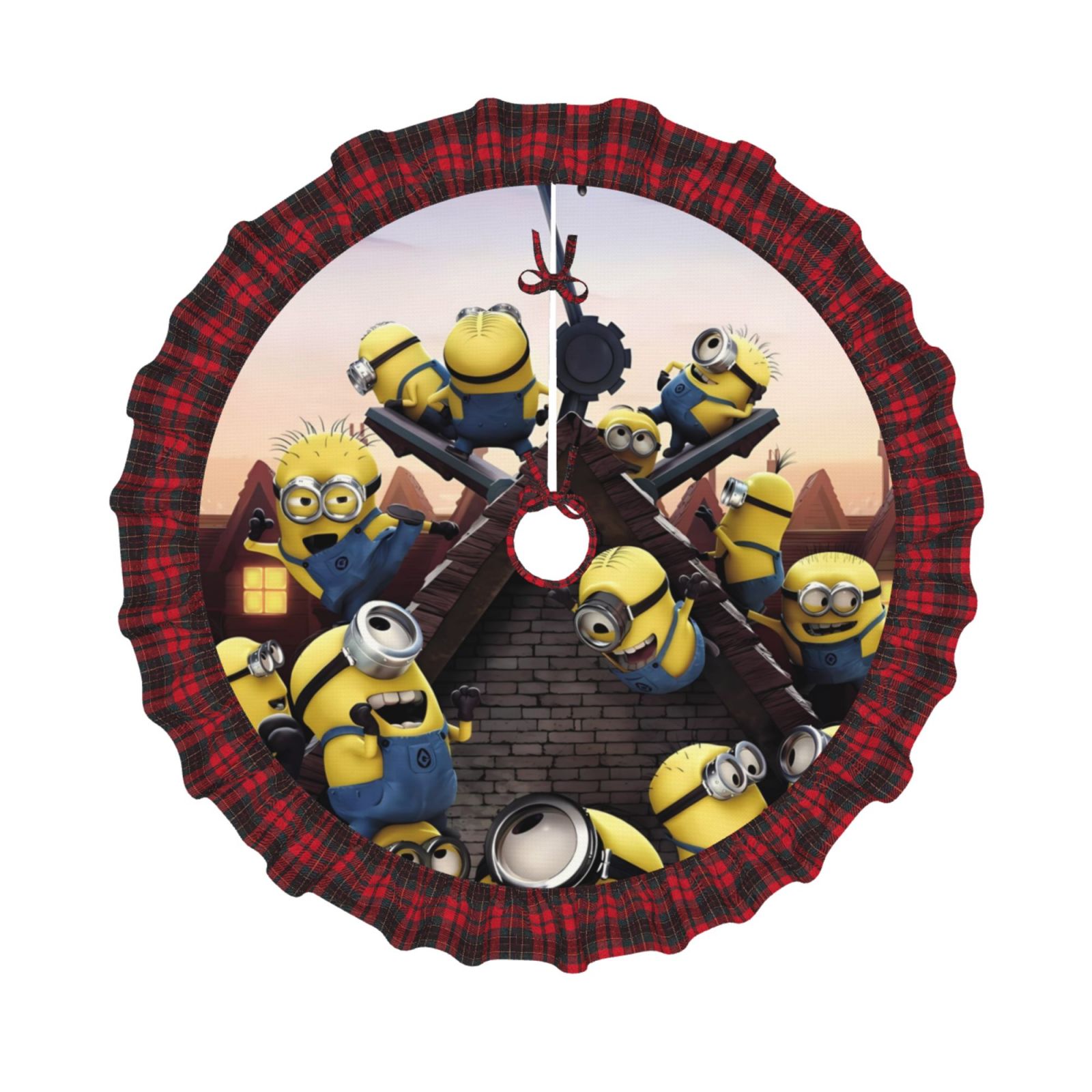 Kuqiui Minions Print Christmas Tree Skirt Christmas Tree Decorations ...