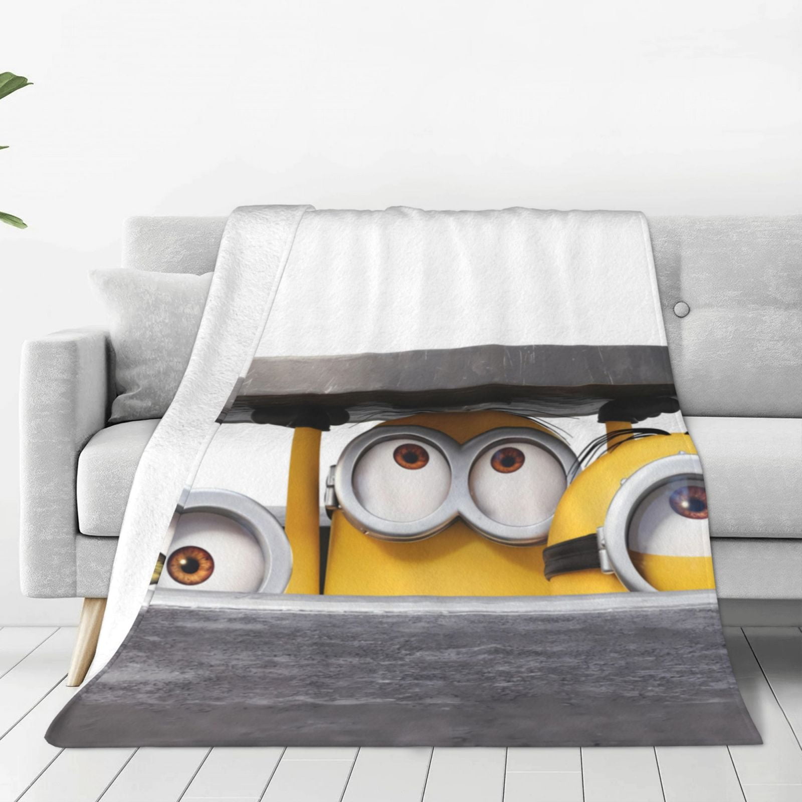 Kuqiui Minions Print Fleece Throw Blanket 40"x30" Reversible Plush ...