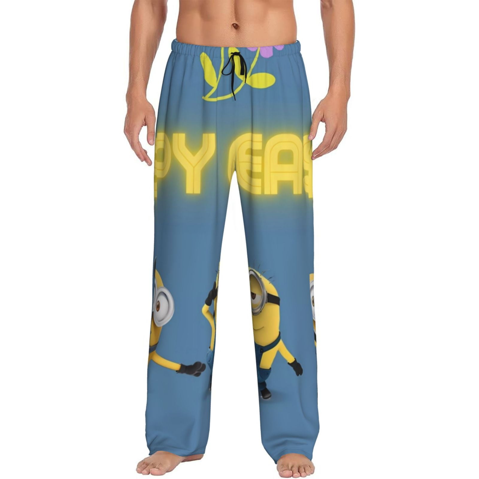 Kuqiui Minions Print Men's Pajama Pants Soft Sleep Lounge Pants With ...