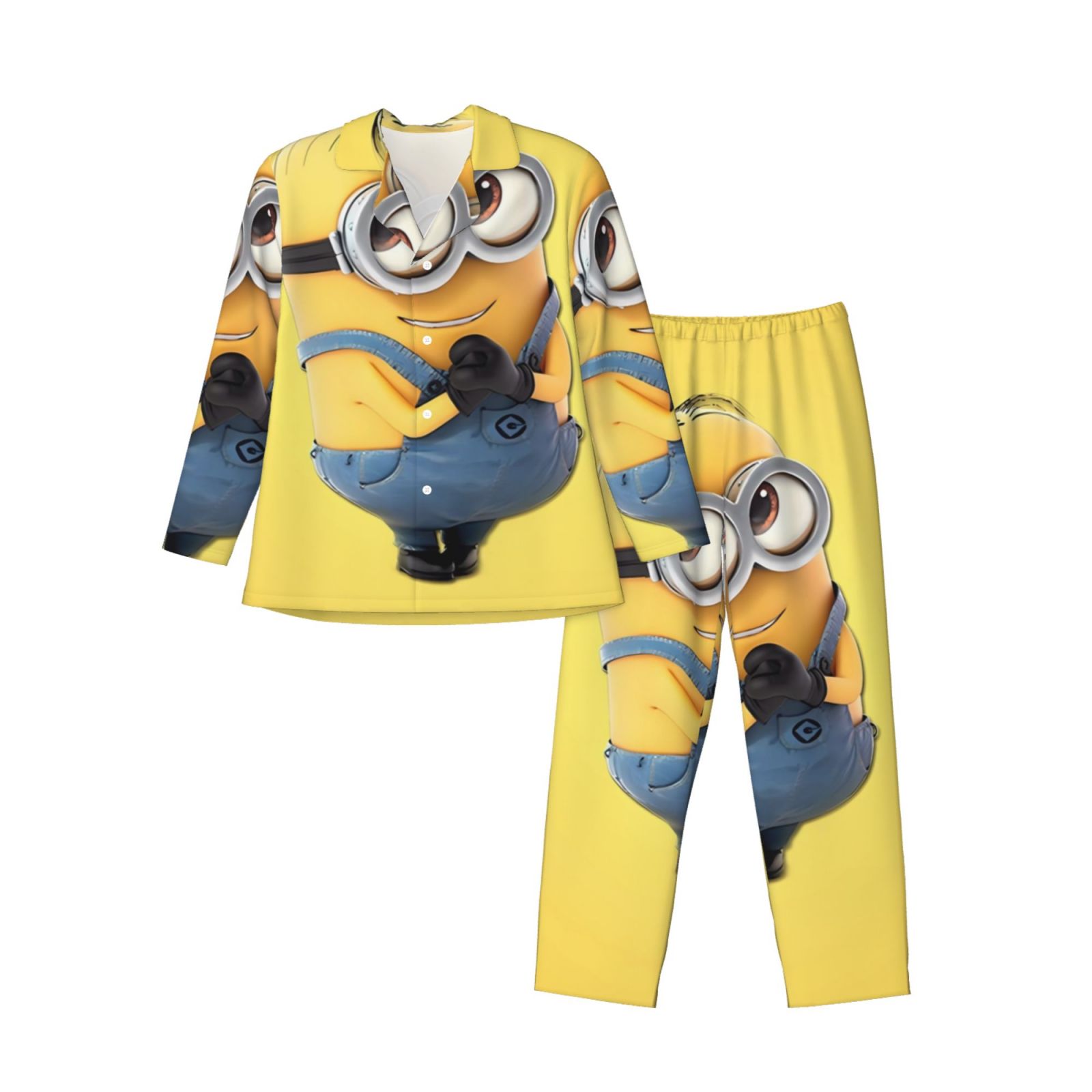 Kuqiui Minions for Men's Pajamas Sets Sleepwear Long-Sleeve top ...