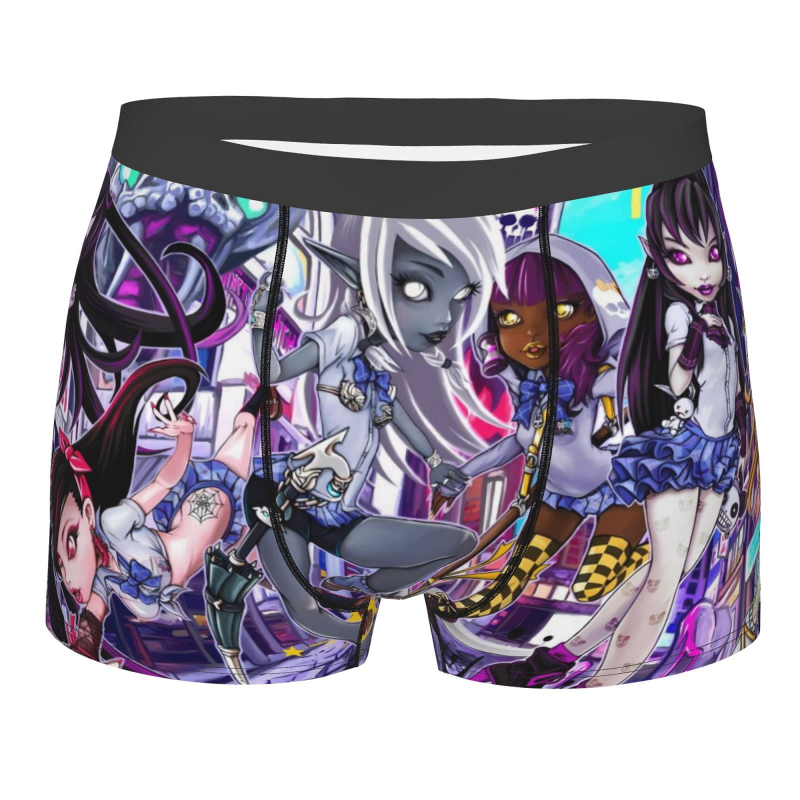 Kuqiui Monster High Print Boxer Briefs for Men Breathable Underwear-X ...