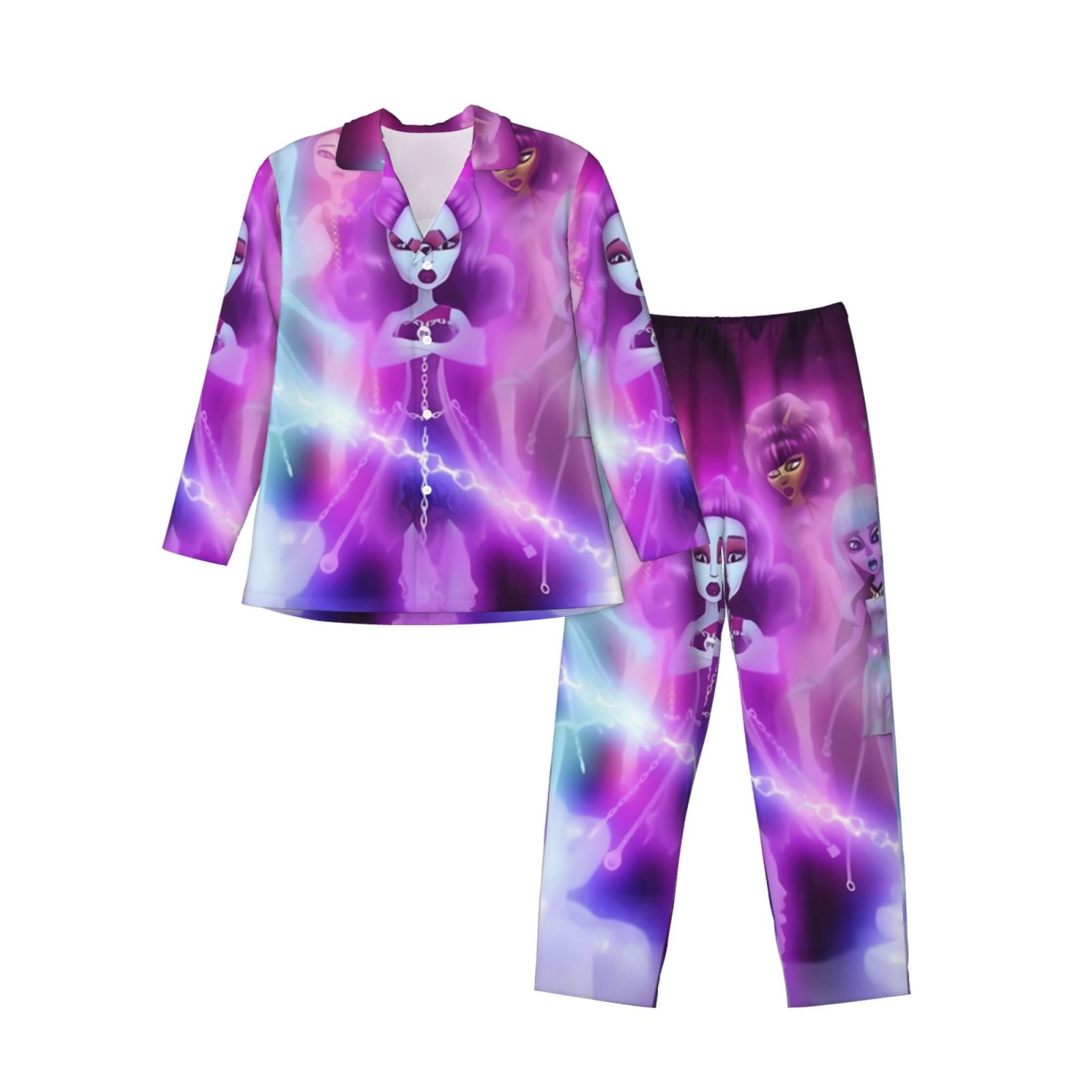 Kuqiui Monster High for Men's Pajamas Sets Sleepwear Long-Sleeve top ...