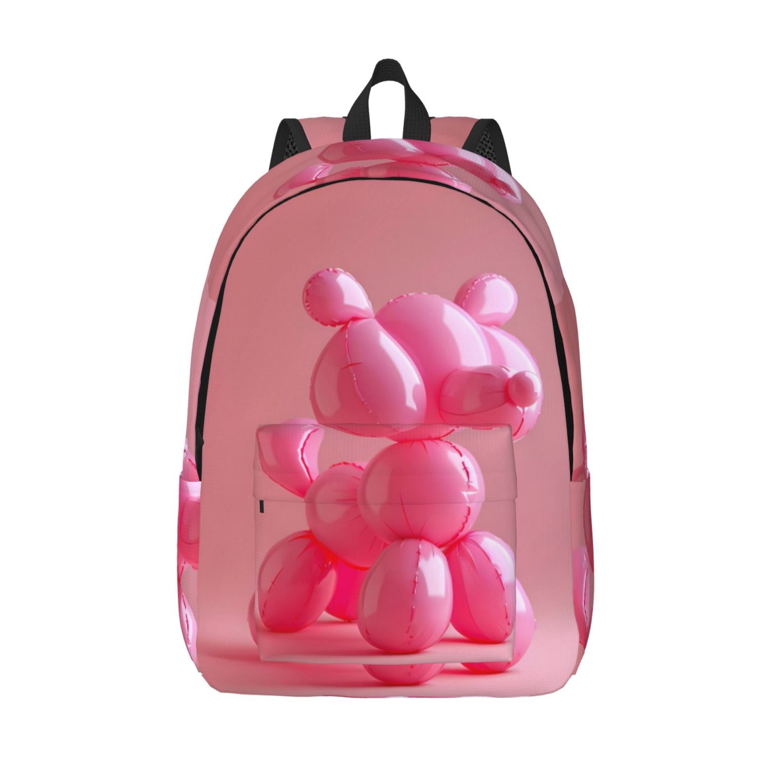 Kuqiui Pink Balloon Puppy Art Print Canvas Travel Laptop Backpack for ...