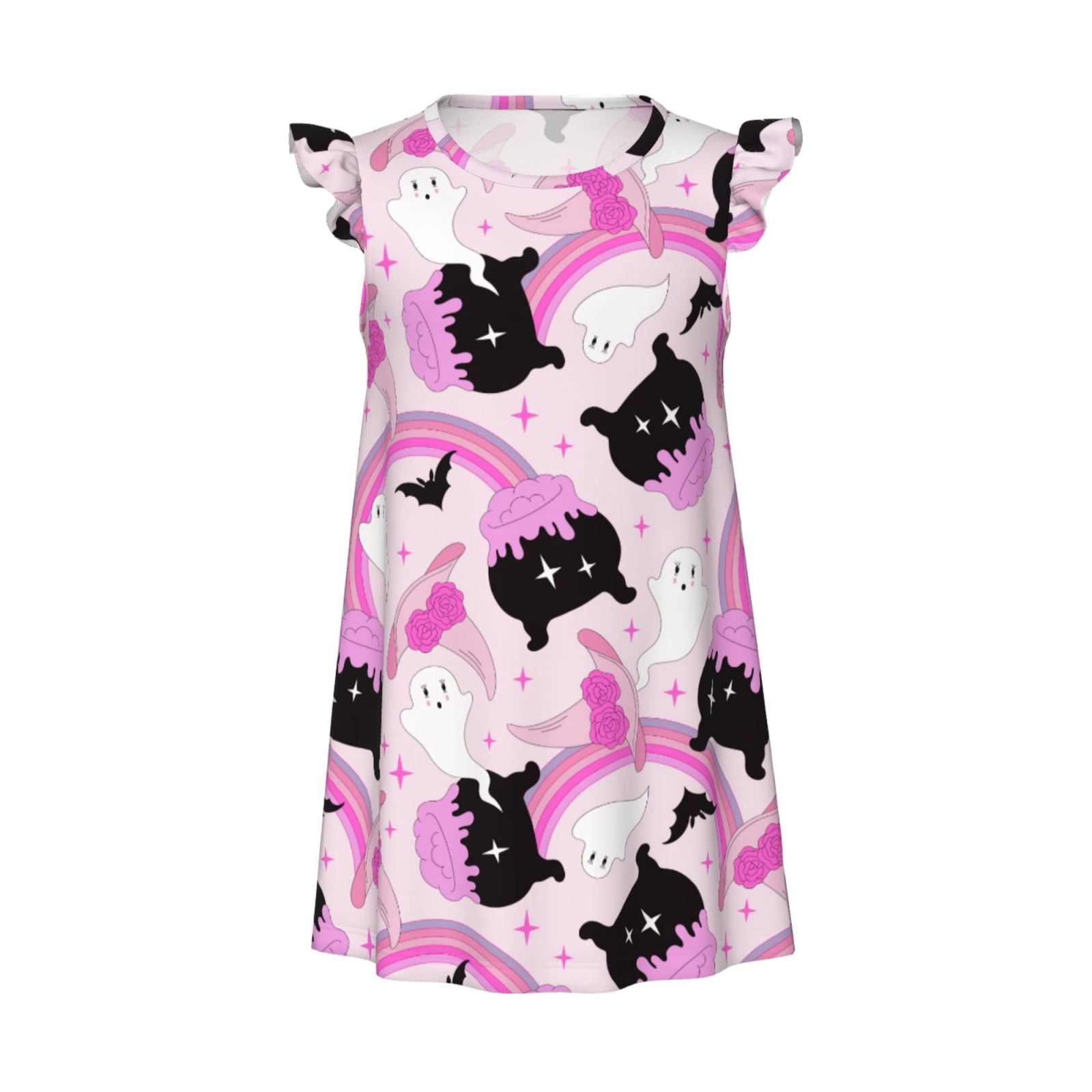 Kuqiui Pink Girl Halloween Print Girls Nightgowns Soft Sleepwear ...