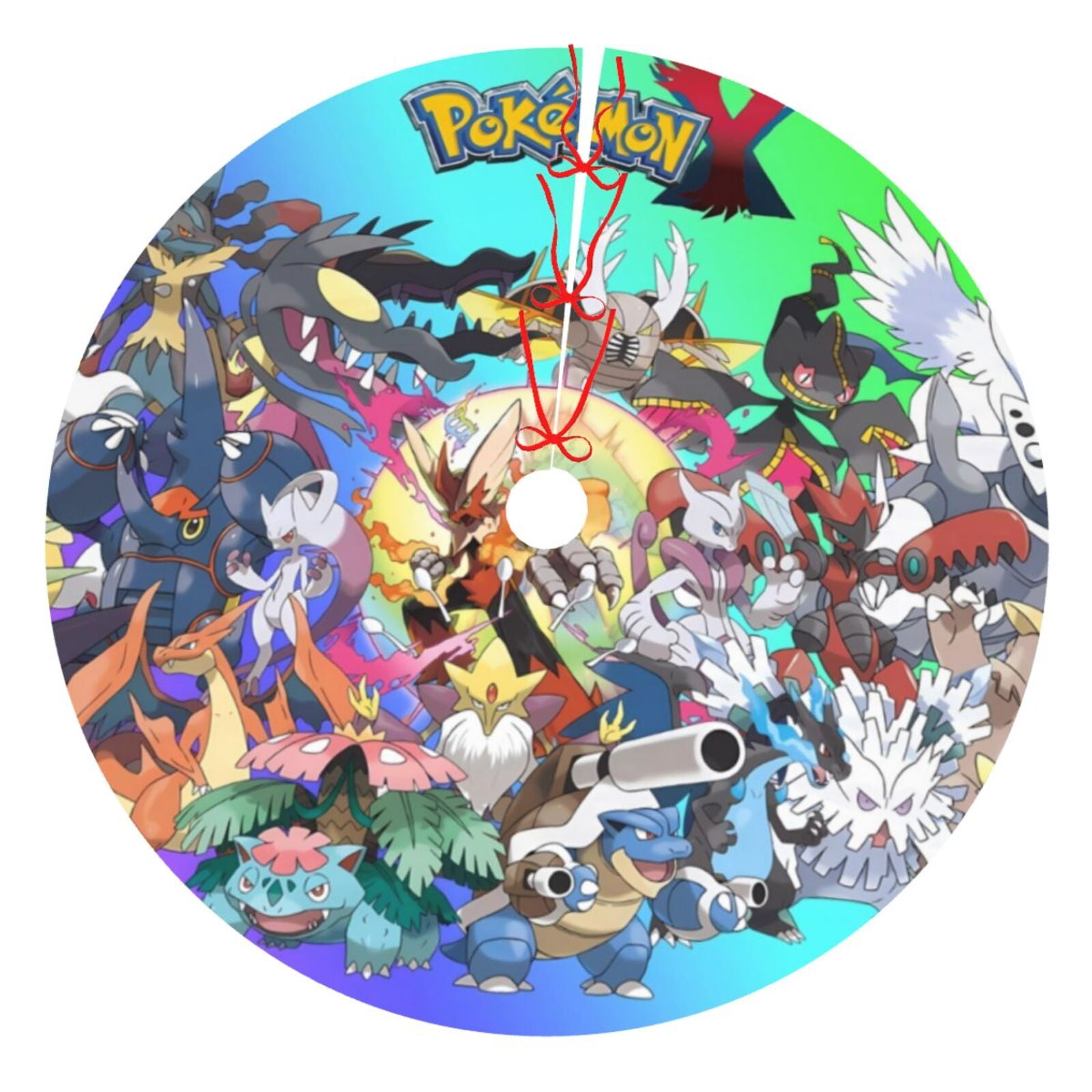 Kuqiui Pokemon Pattern Christmas Tree Skirt Christmas Tree Decorations ...
