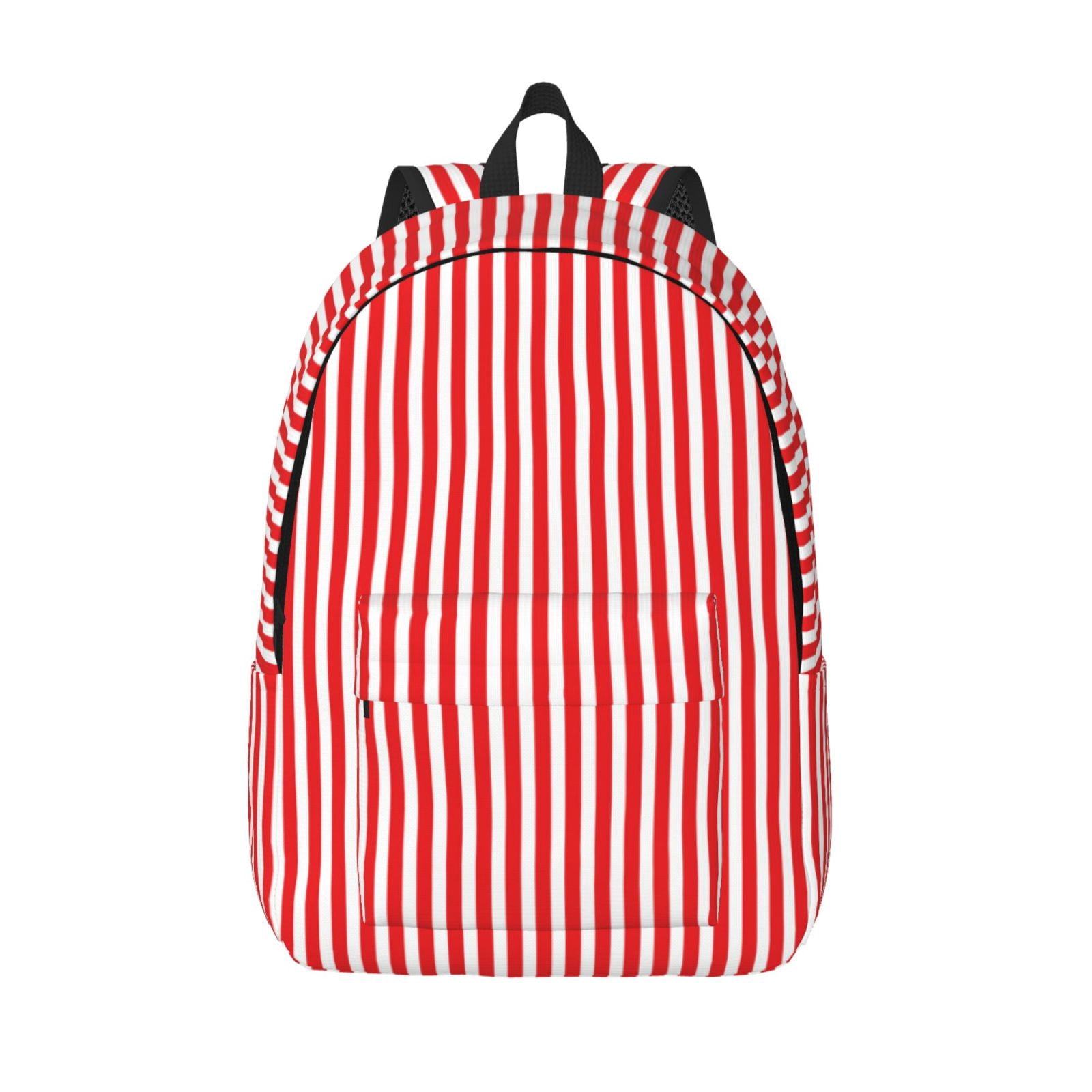 Kuqiui Red And White Stripes Print Canvas Travel Laptop Backpack for ...