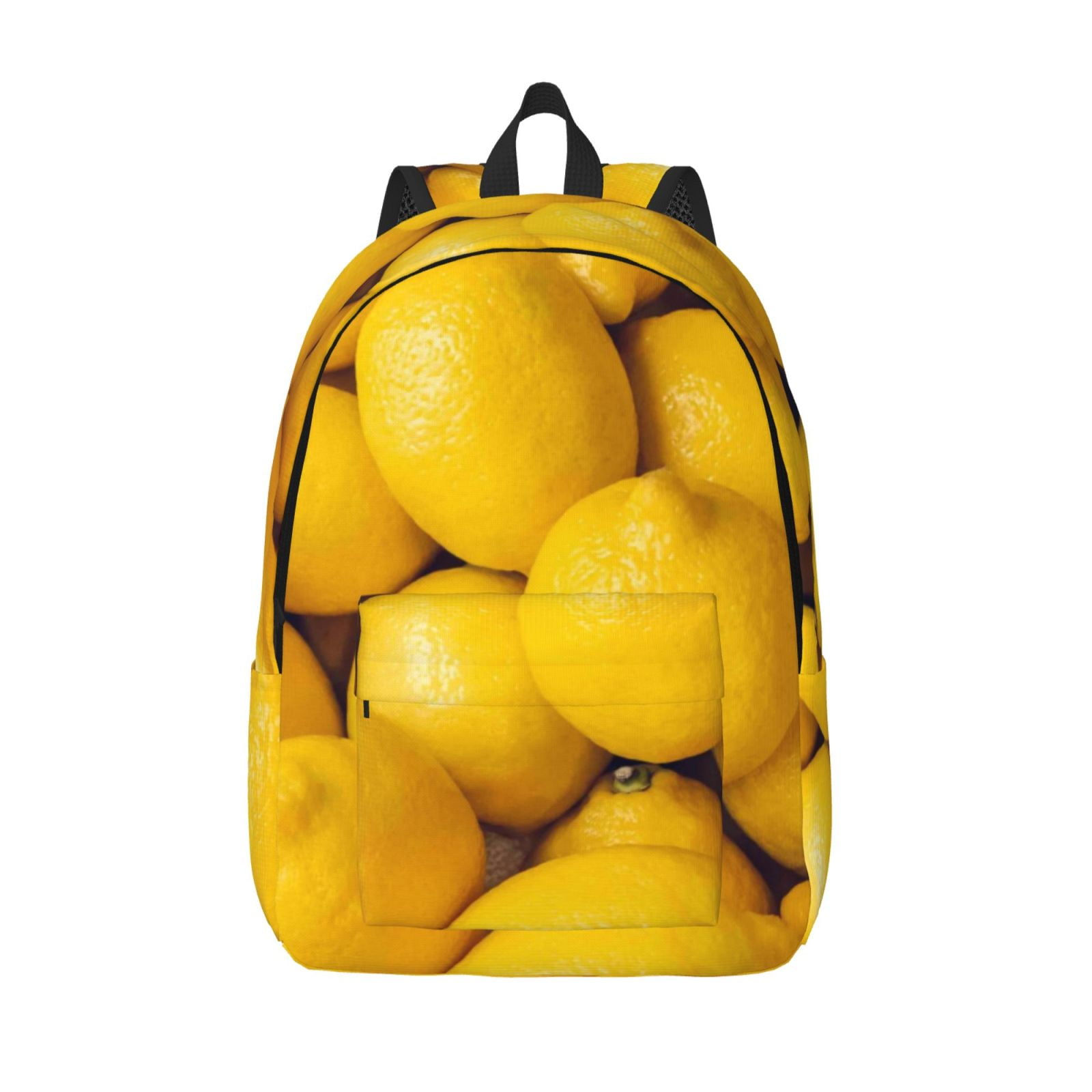 Kuqiui Ripe Yellow Lemon Print Canvas Travel Laptop Backpack for Men ...