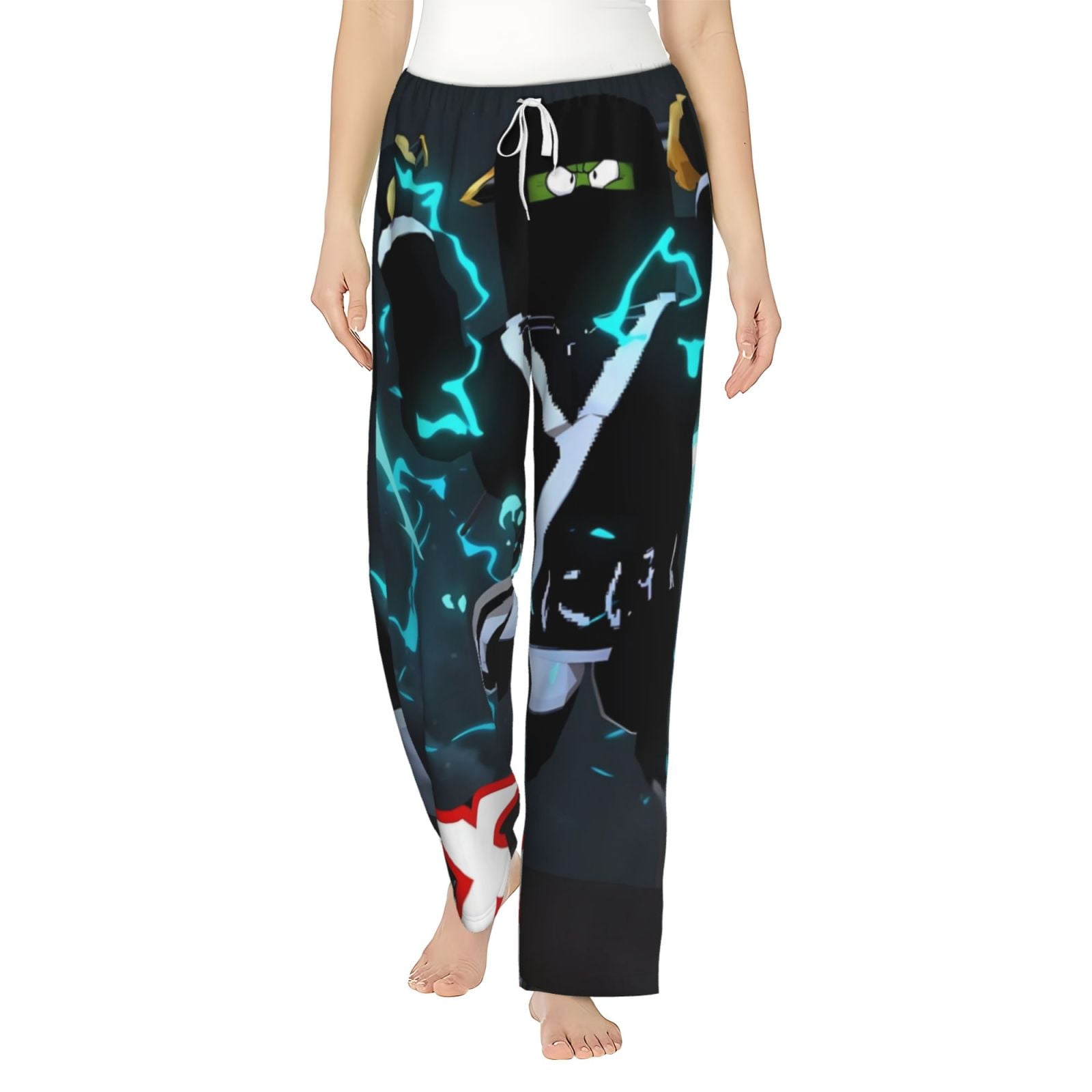 Kuqiui Roblox Print Pajamas Pants for Women Comfy Loose Pants Stretchy ...