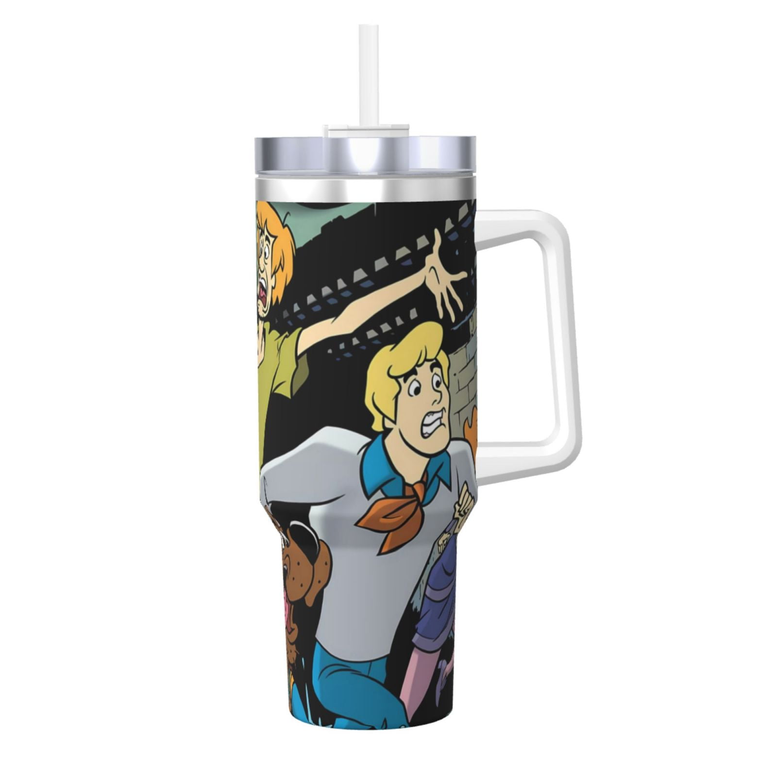 Kuqiui Scooby-Doo Print 40 oz Tumbler with Handle,Leakproof Insulated ...