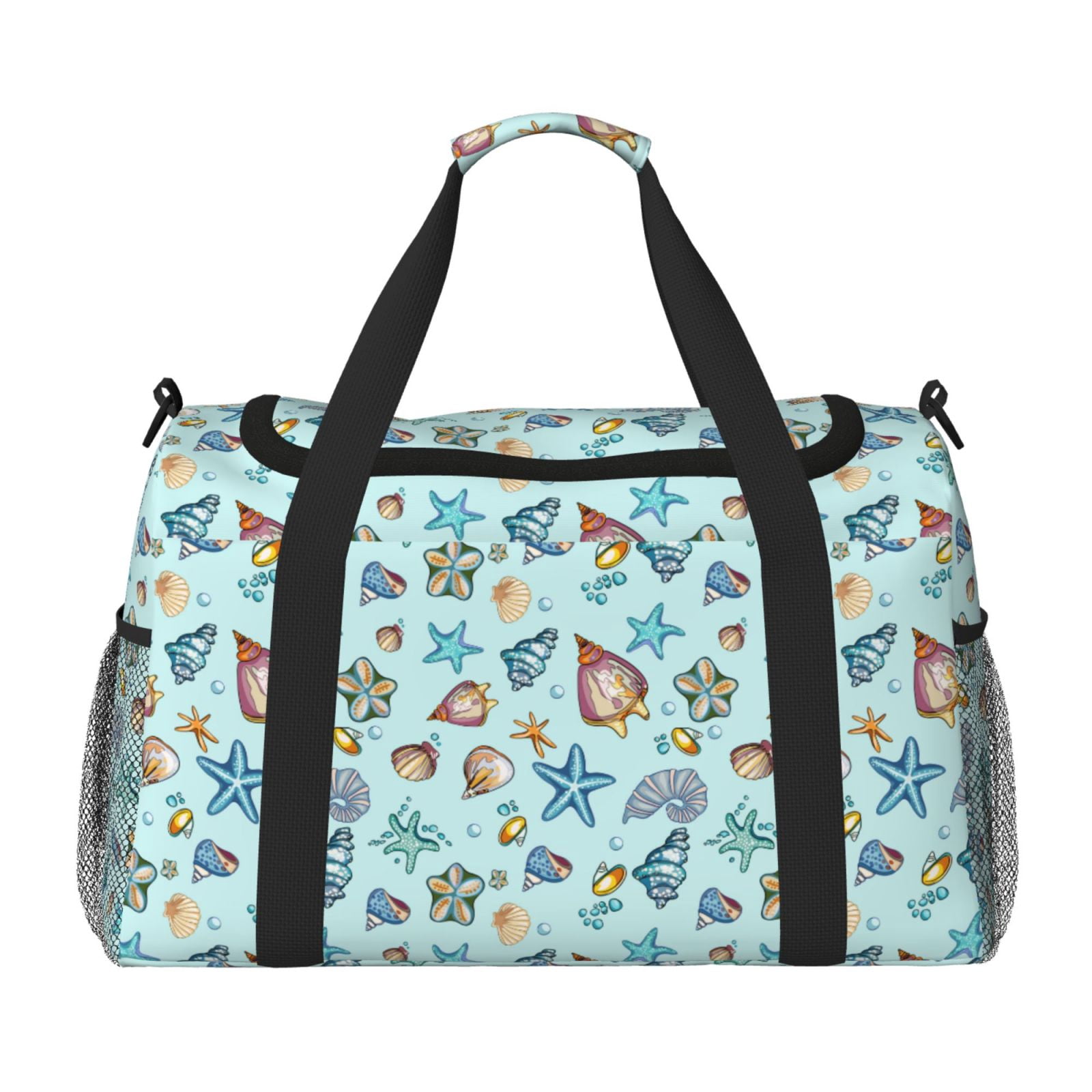 Kuqiui Sea Shells 2 Print Foldable Travel Duffel Bag Tote Carry on ...