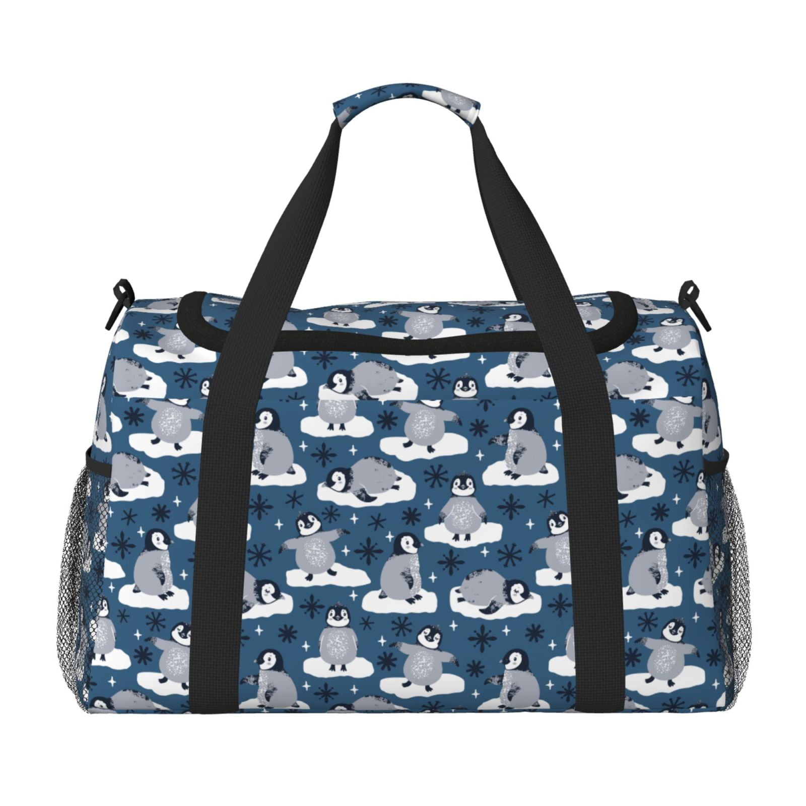 Kuqiui Snow Penguin Print Foldable Travel Duffel Bag Tote Carry on ...