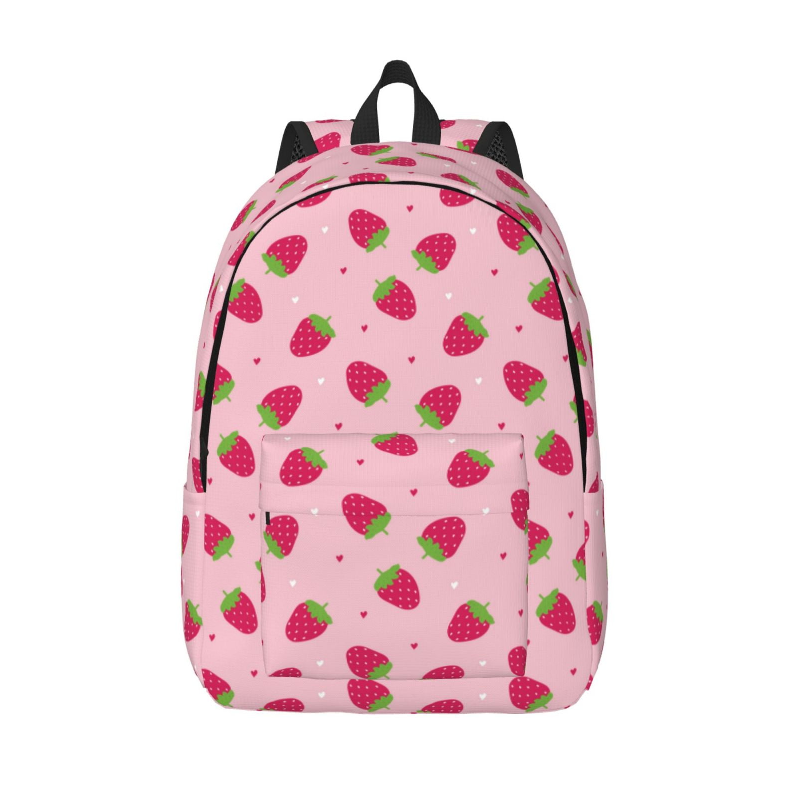 Kuqiui Strawberries Print Canvas Travel Laptop Backpack for Men Women ...