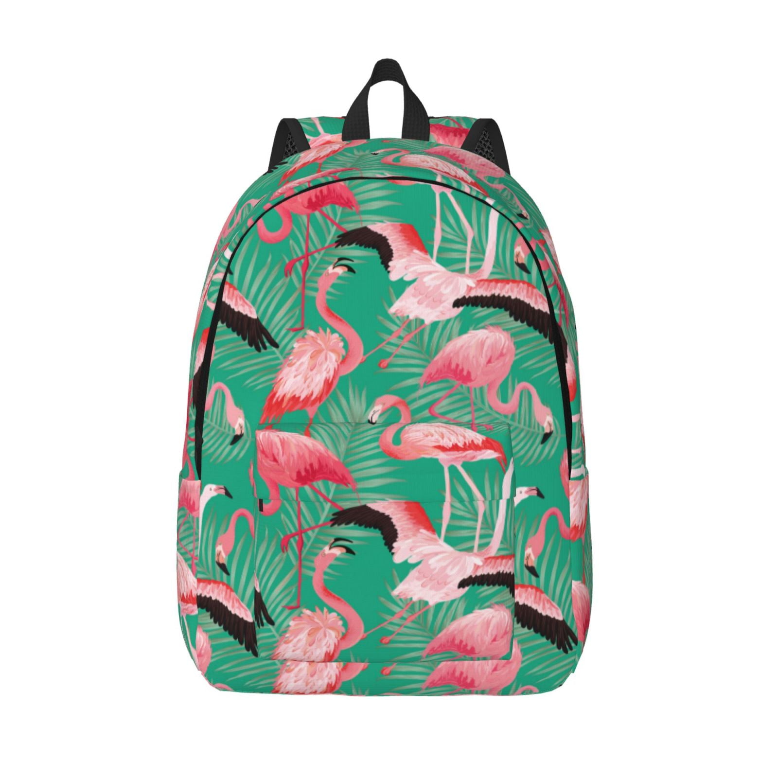 Kuqiui Tropical Flamingo Print Canvas Travel Laptop Backpack for Men ...