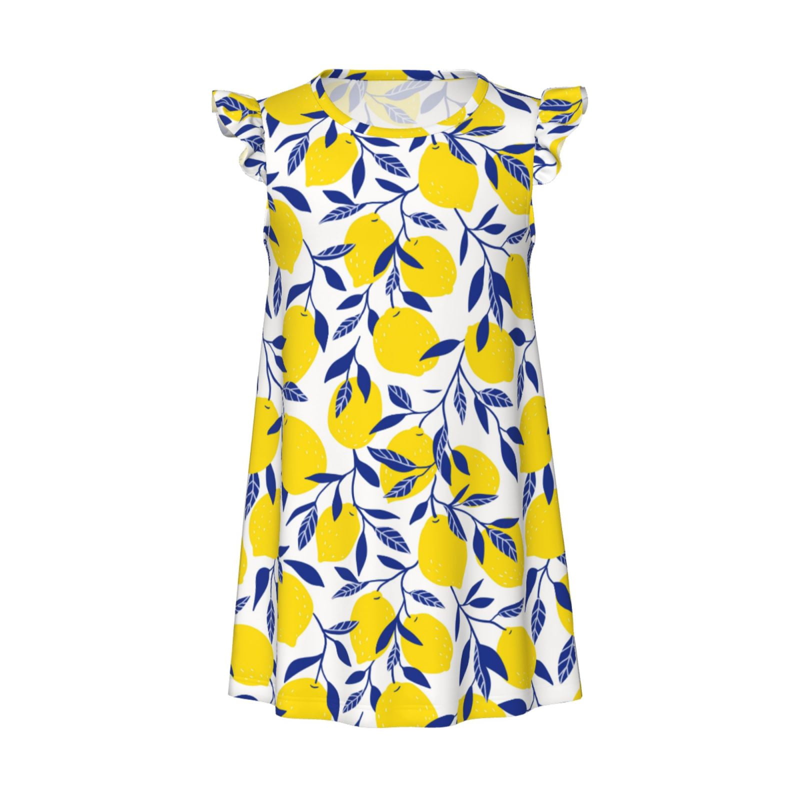 Kuqiui Tropical Lemon Print Girls Nightgowns Soft Sleepwear Princess ...