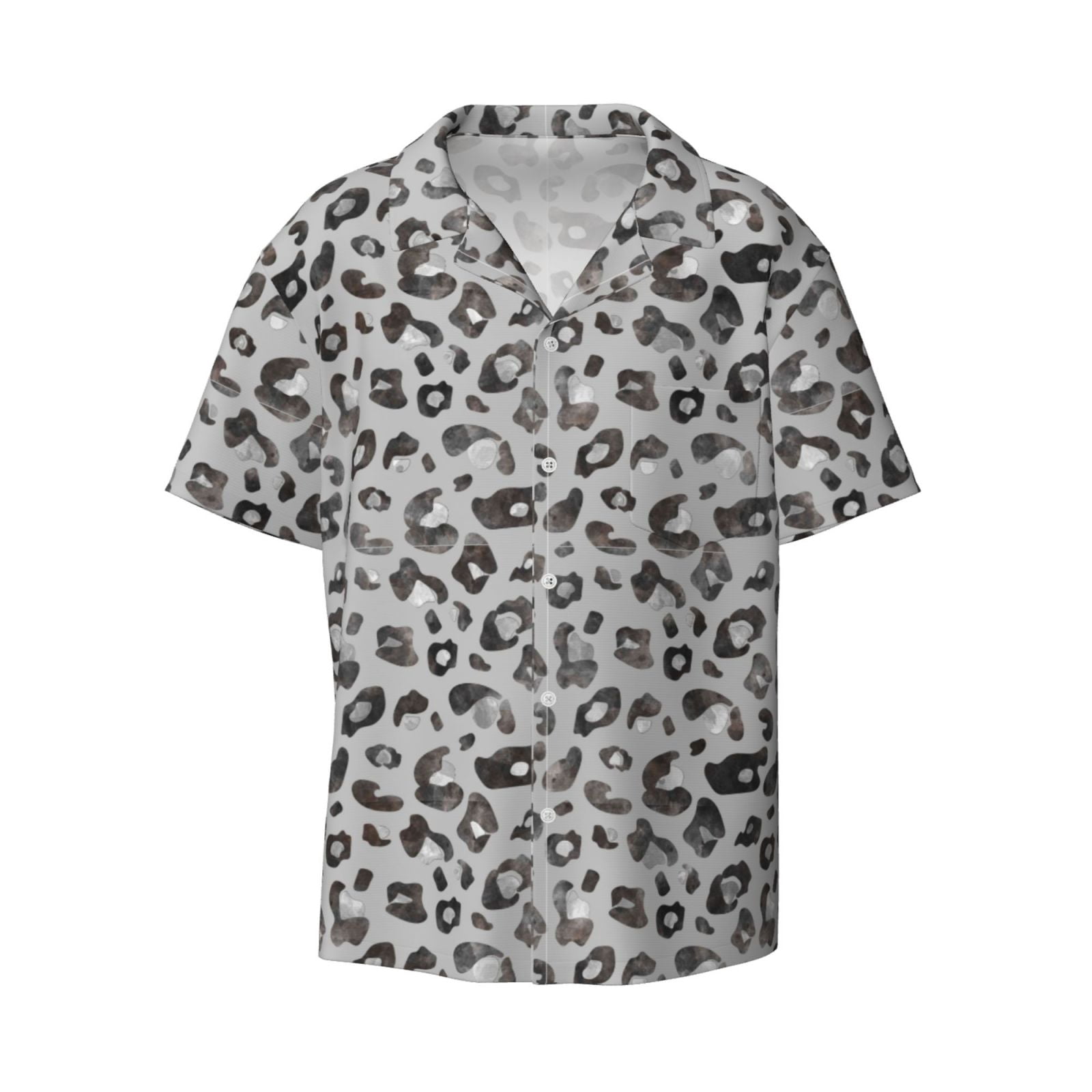 Kuqiui Wild Animal Leopard Print Print Men's Button Down Shirts Short ...
