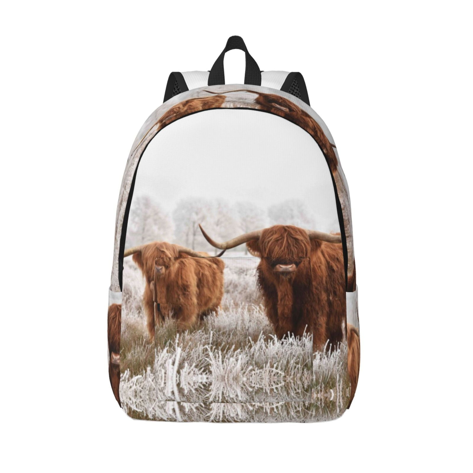 Kuqiui Yak Print Canvas Travel Laptop Backpack for Men Women,Business ...