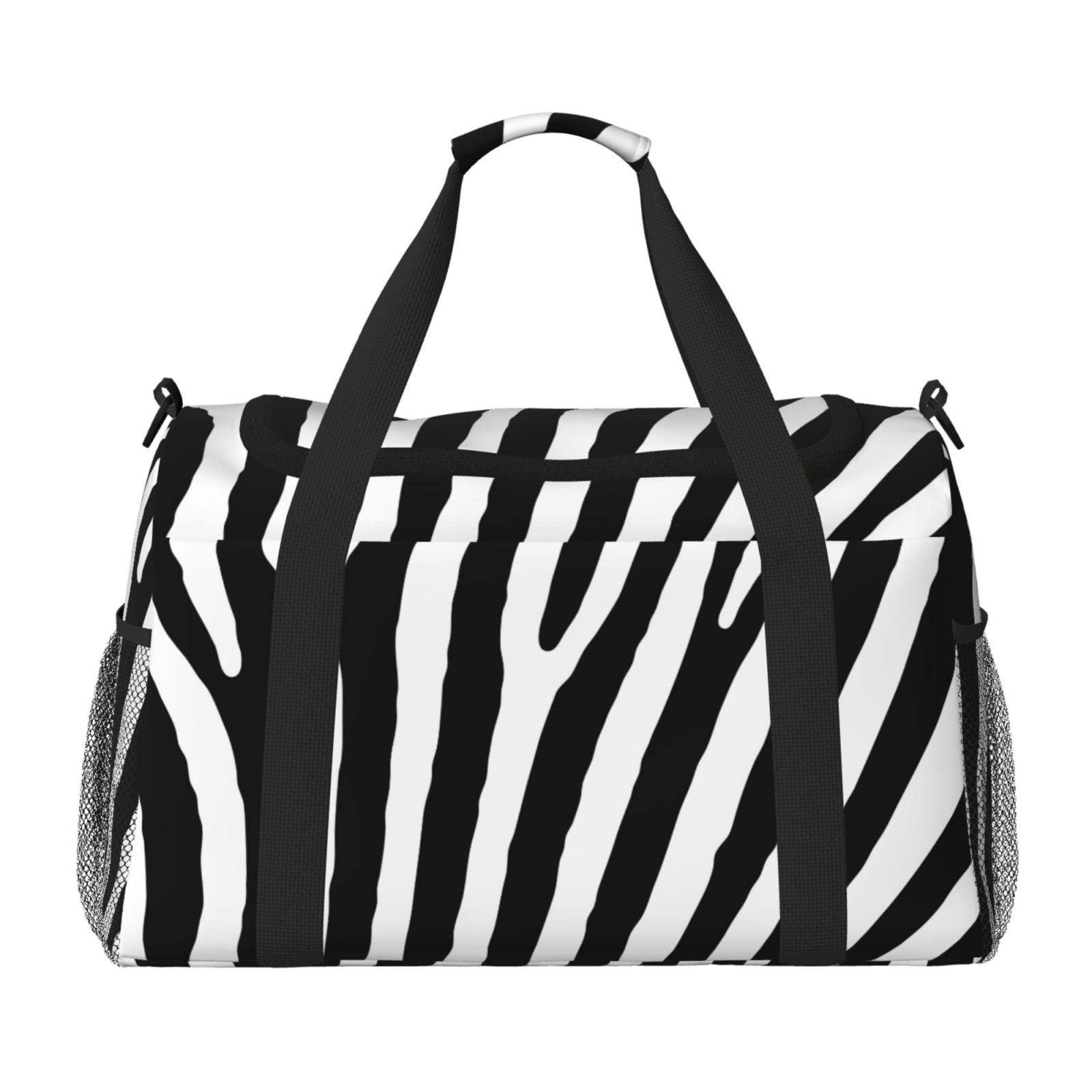 Kuqiui Zebra Print Foldable Travel Duffel Bag Tote Carry on Luggage Bag ...
