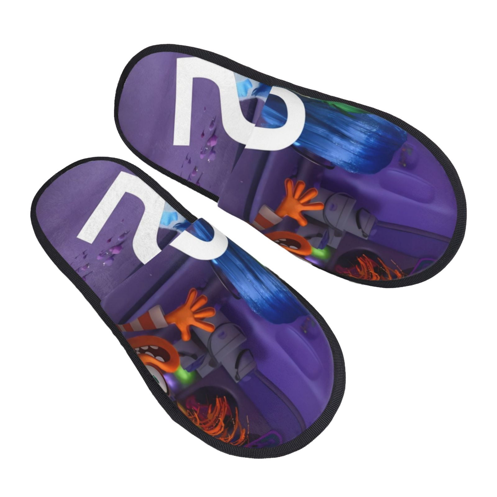 Kuqiui inside out 2 Print Women's Fuzzy Slip on Indoor Outdoor Winter ...