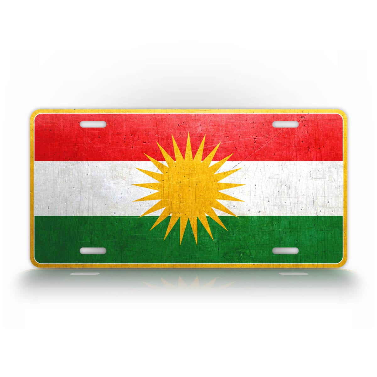 Kurdish Flag License Plate Kurdistan Alaya Rengîn Kurds Flag Auto Tag ...