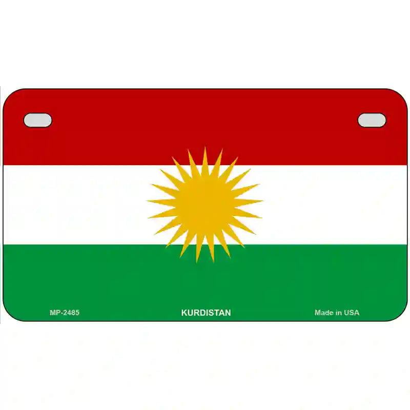 Kurdistan Flag Metal Novelty License Plate 7" x 4" Motorcycle - Walmart.com