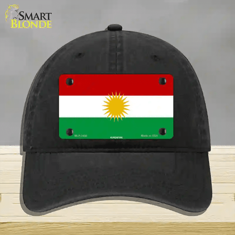 Kurdistan Flag Novelty License Plate Hat Unconstructed Cotton Black ...