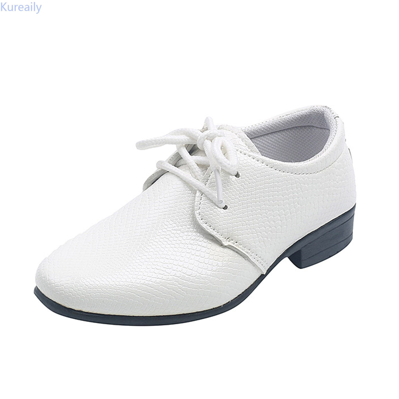 Kureaily Children Boys Leather Shoes Soft Leather Performance Lace Up ...