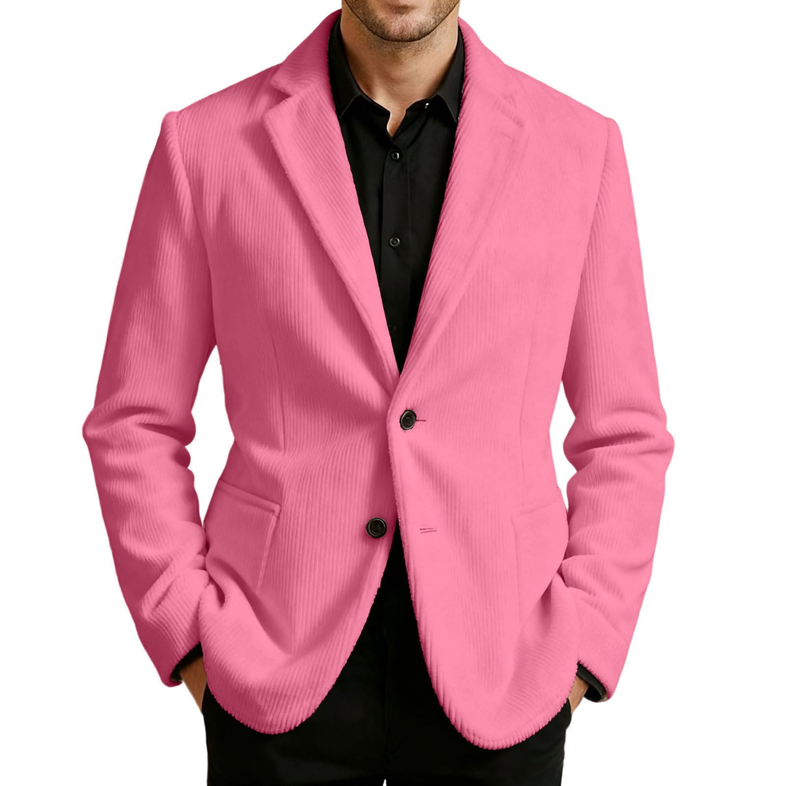 Kureaily Corduroy Solid Color Casual Jacket For Business Holiday Party ...