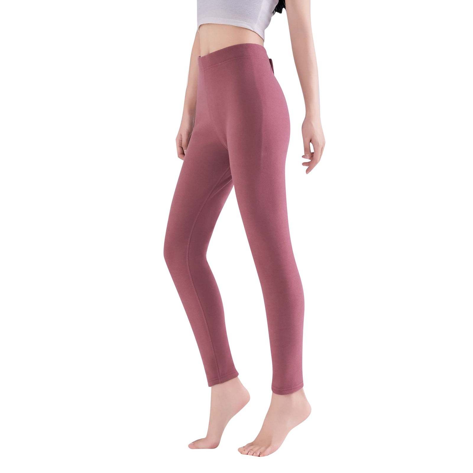Kureaily Fleece Lined High Waist Thermal Leggings Soft Warm Winter Base ...