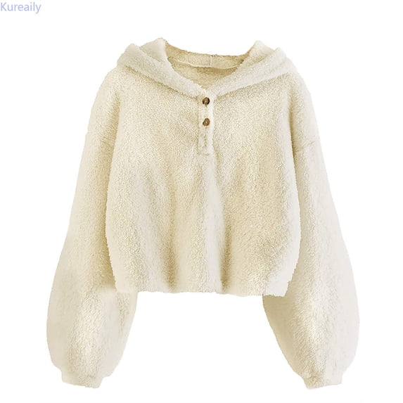Kureaily Kids Girl's Hoodie Warm Loose Button Down Pullover Sherpa ...